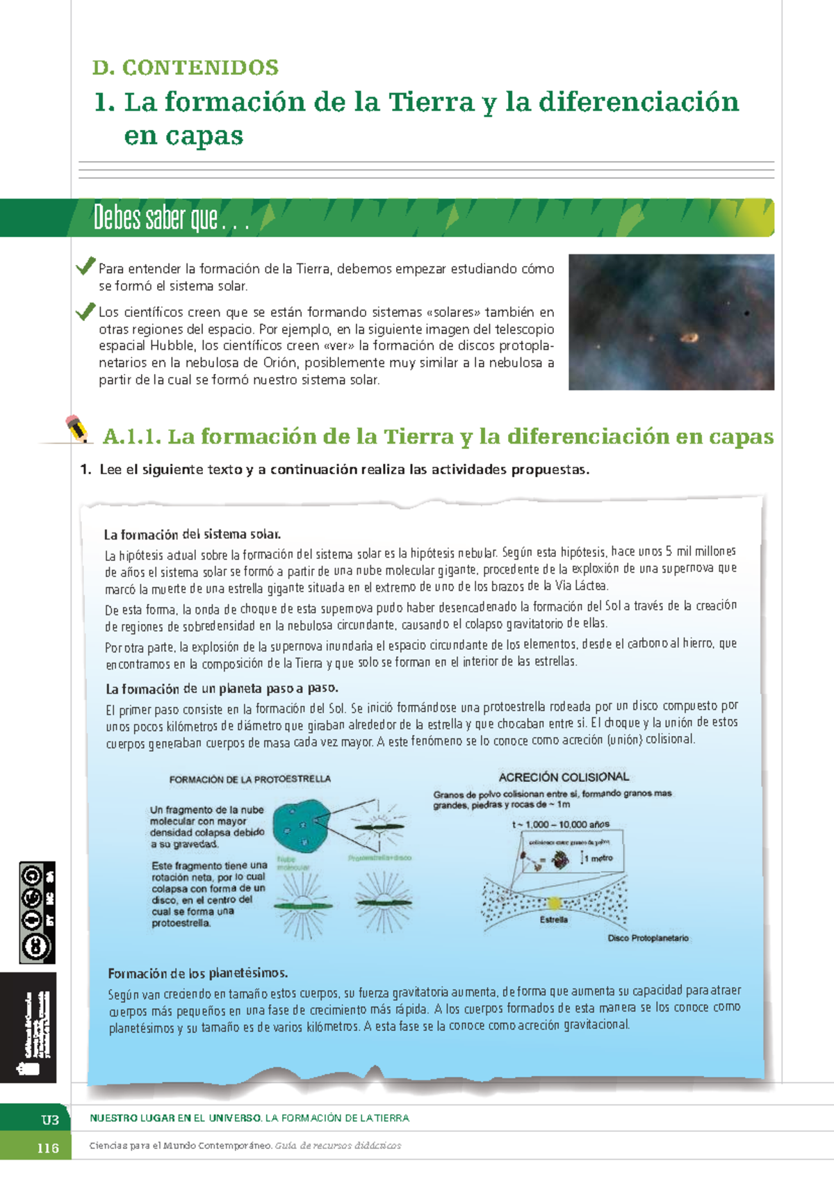 U3 Ciencias para el Mundo Contemporáneo: Formación de la Tierra - Studocu