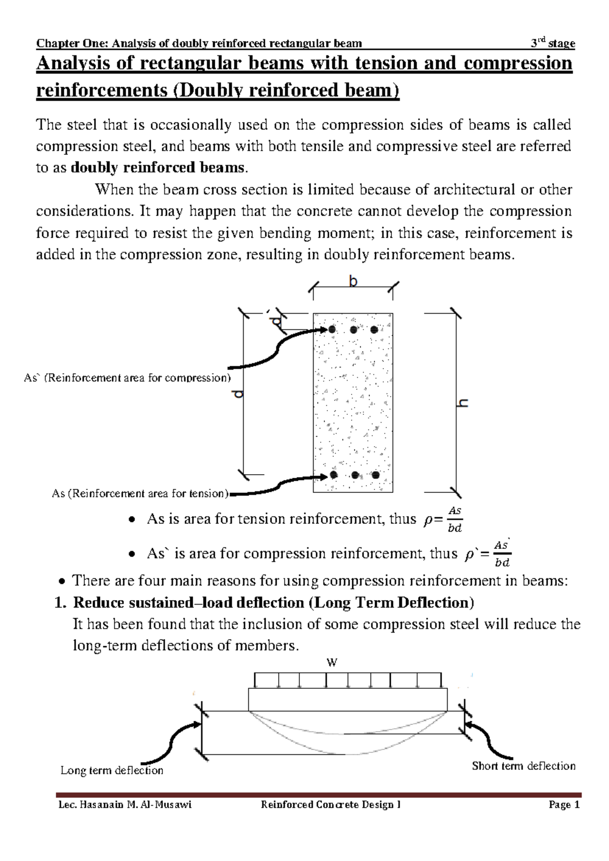 Analysis of Doubly Reinforced Rectangular Beams: Key Concepts and ...