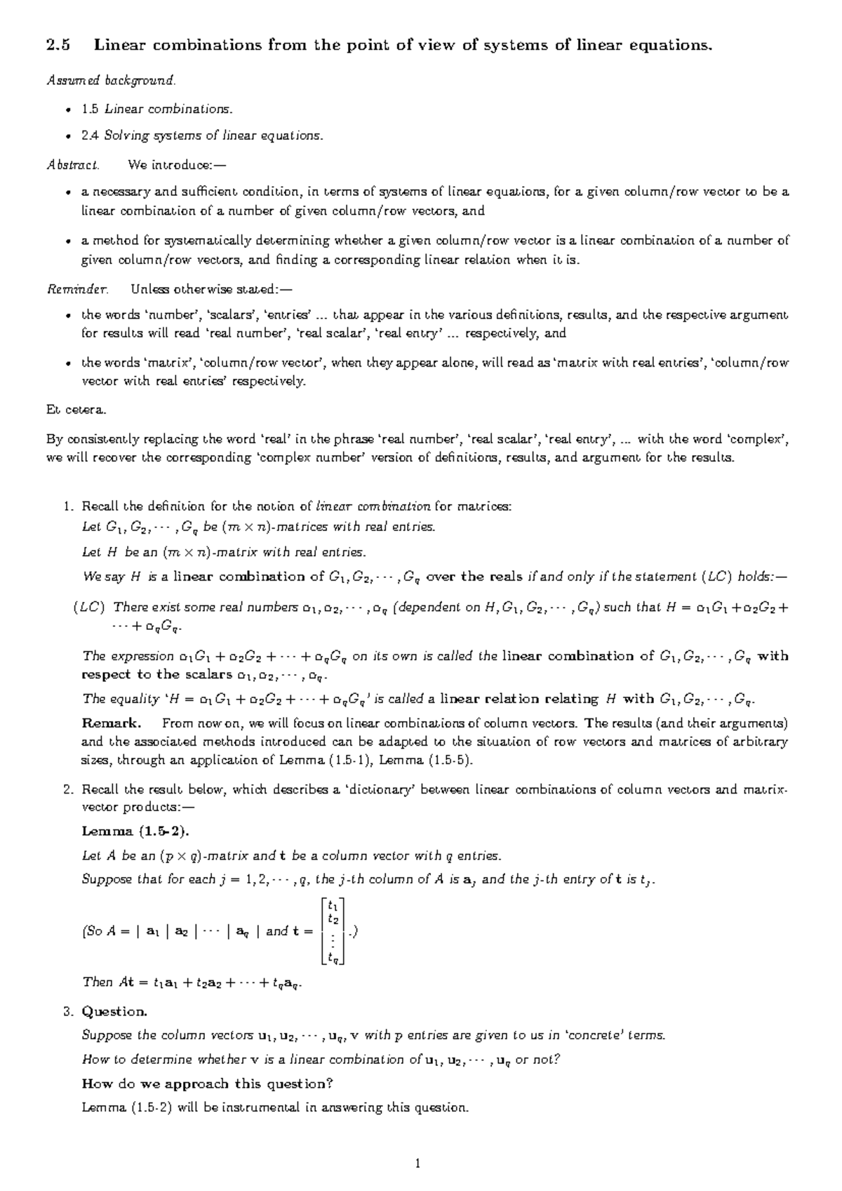 1030gi-n02-05 - Linear Combinations and Systems of Linear Equations ...
