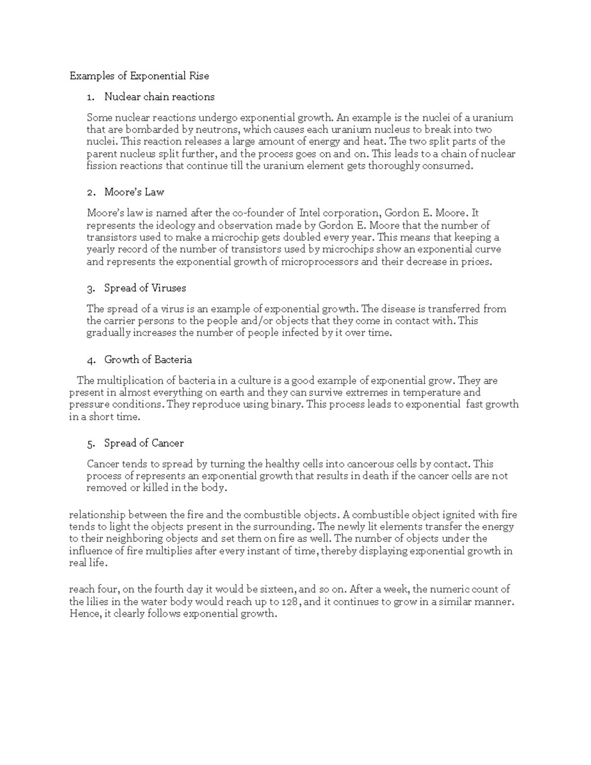 Exponential Rise and Decay Examples in Real Life - Studocu