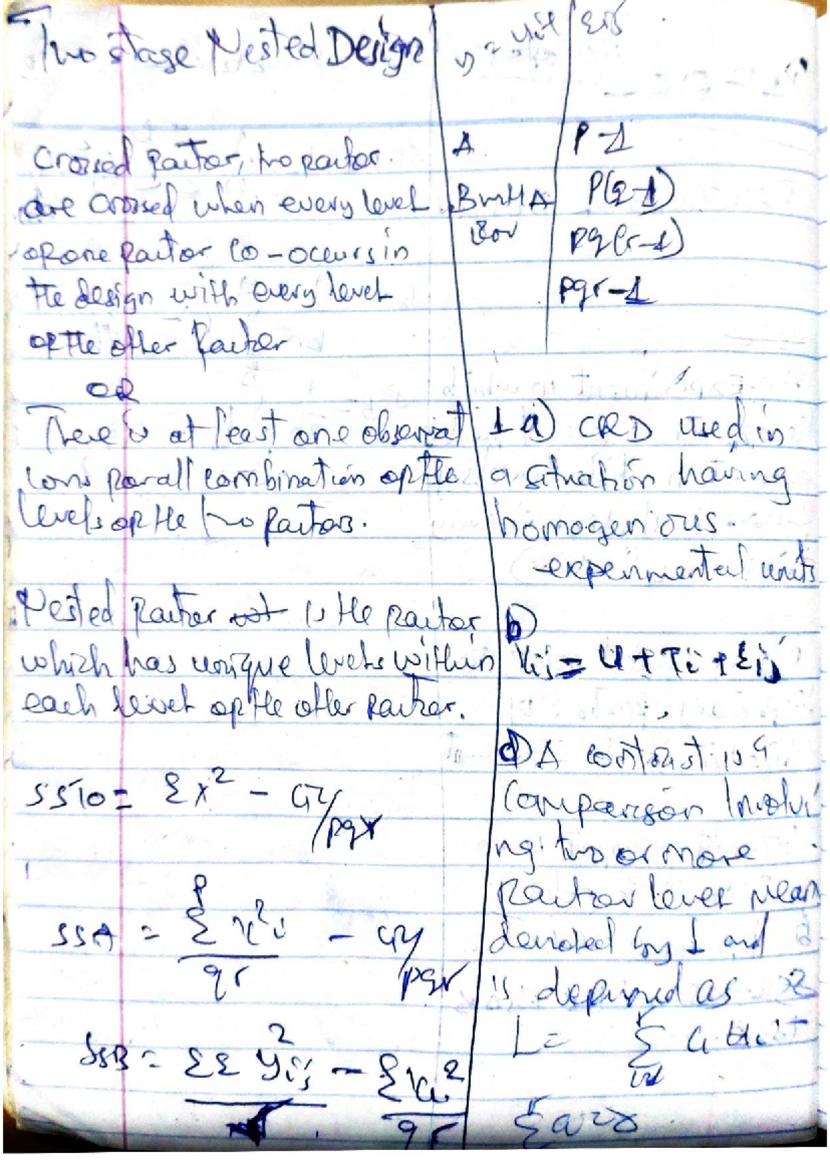Nested Design Analysis in EIR 5: Crossed vs. Nested Factors - Studocu