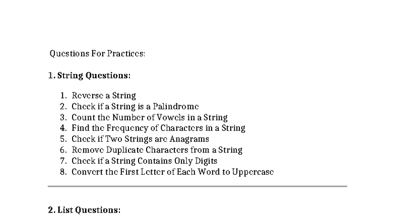 Python Interview Questions: Practice on Strings, Lists, Sets, Tuples ...