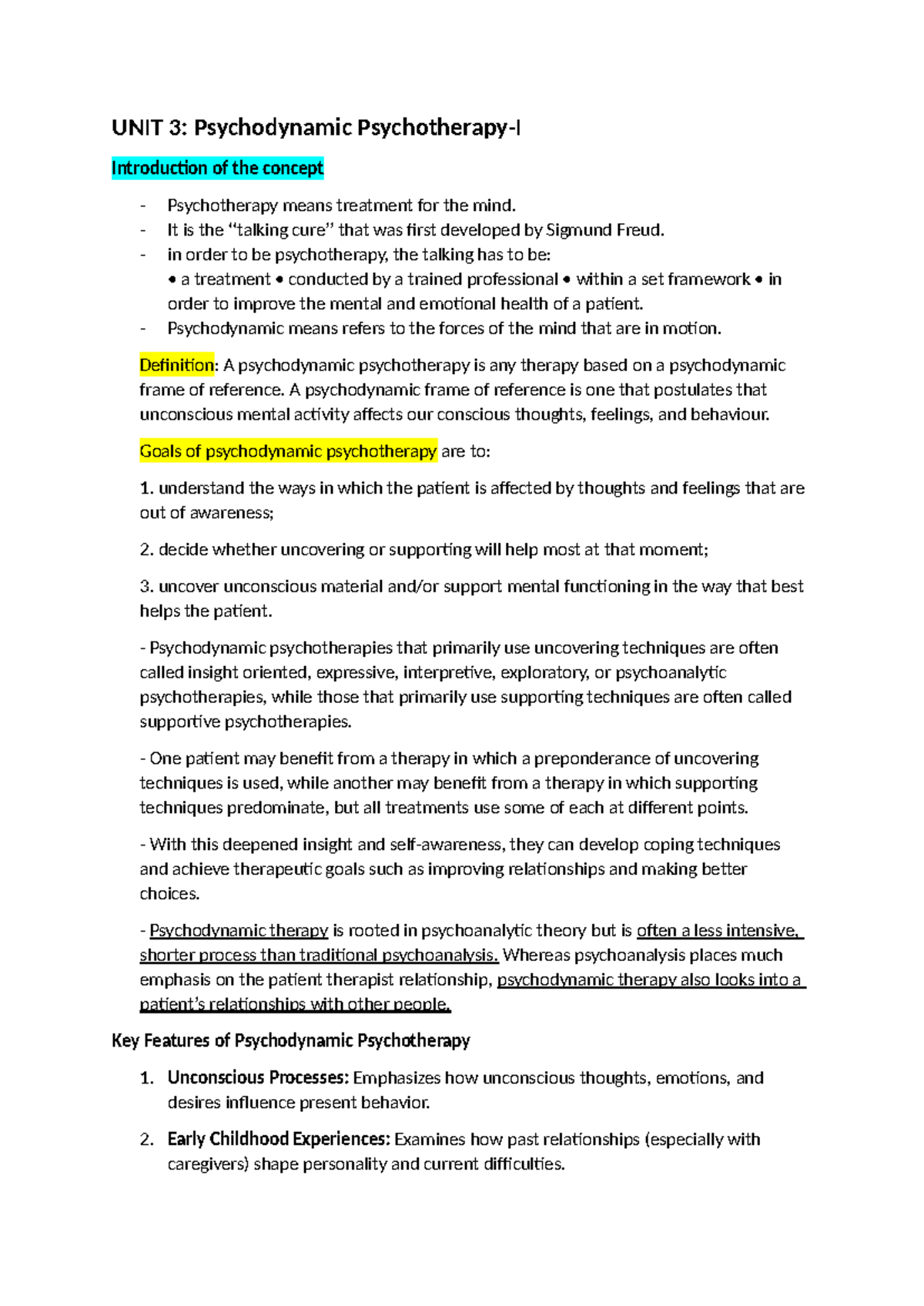 Psychodynamic Psychotherapy Overview: Concepts, Techniques, and Goals ...