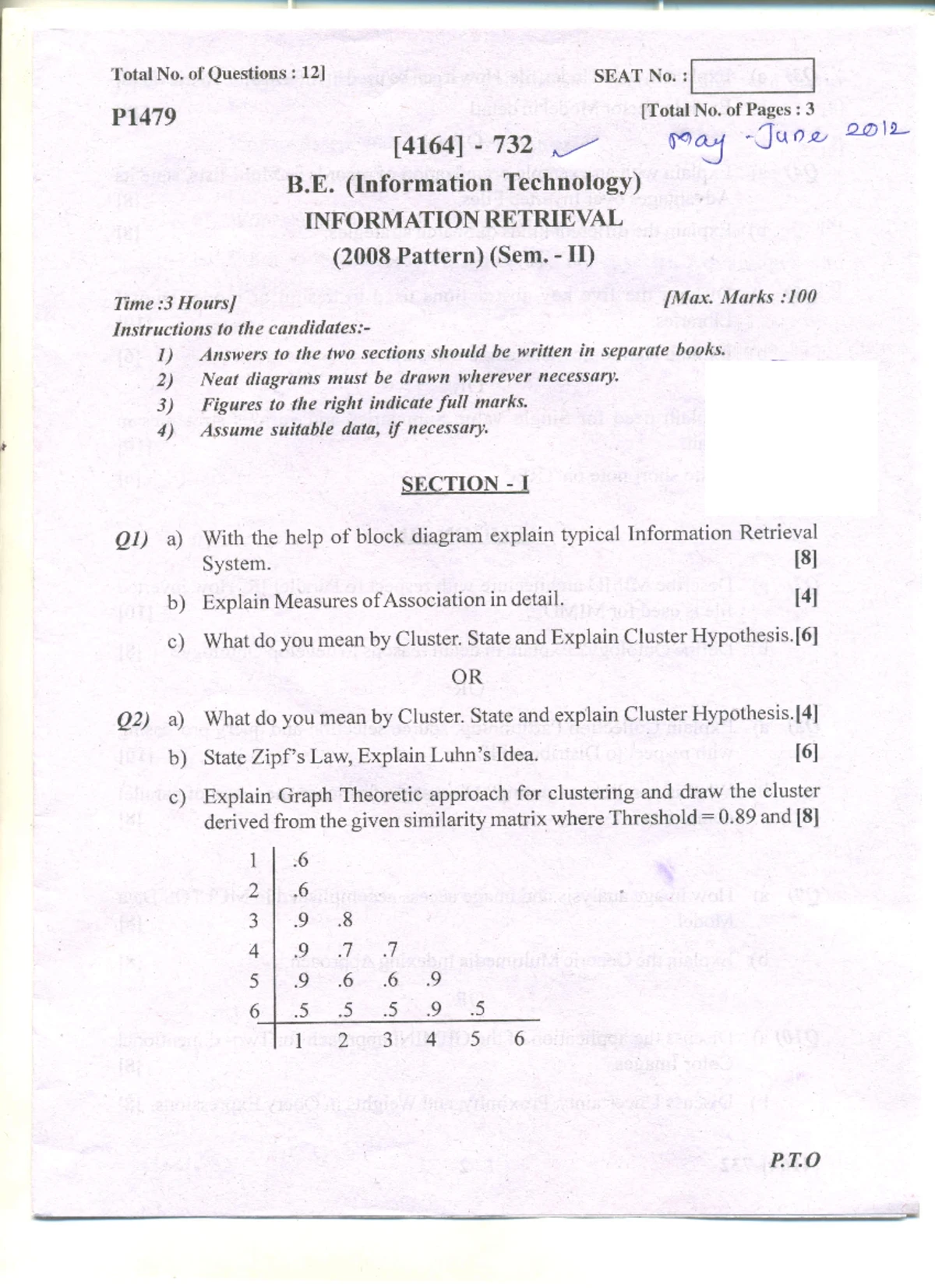 2022 IR Question Paper(2019 Pattern) - Total No. of Questions : 8 ...