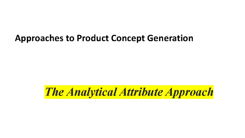 The Analytical Attribute Approach: Chapter 3 Insights on Product ...