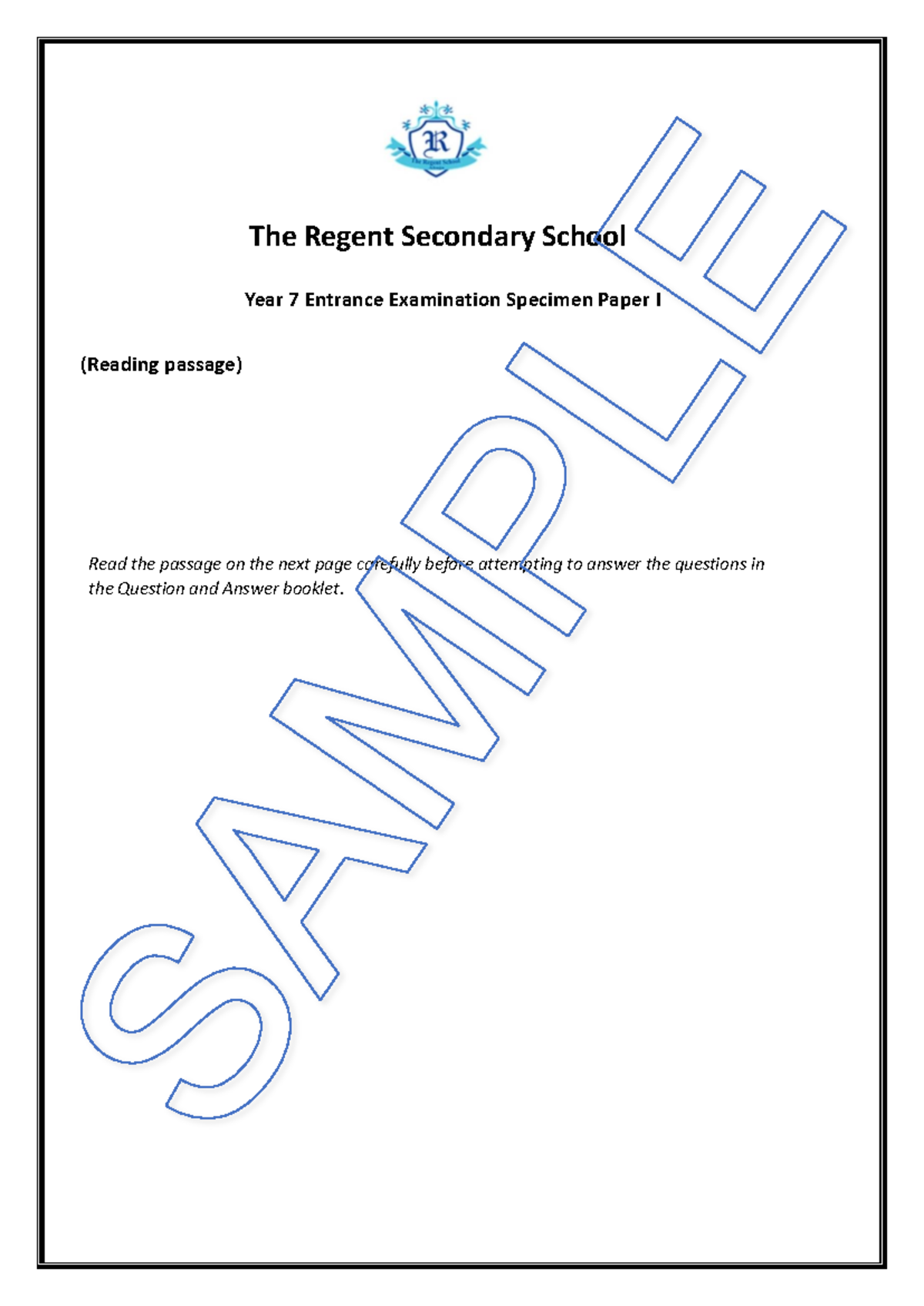 Entrance Exam - Year 7 English Specimen Paper I on Polar Bears - Studocu