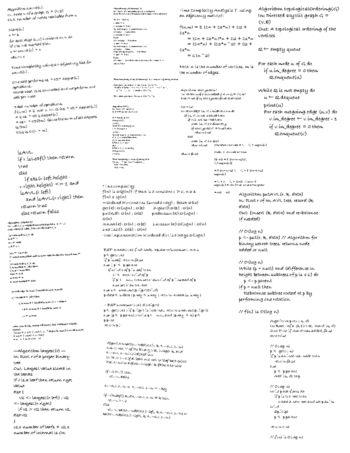 Graph Algorithms Cheatsheet for CS101: BFS, Dijkstra, AVL Trees - Studocu