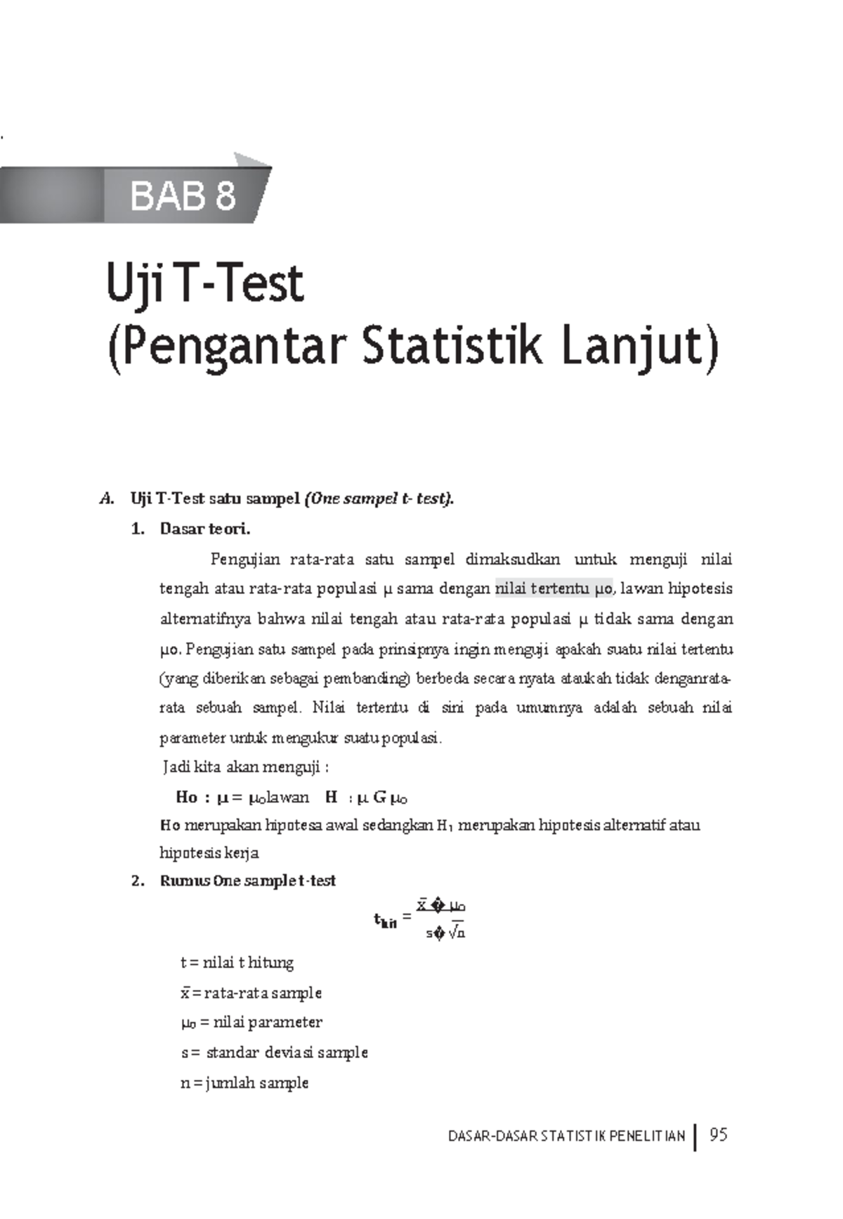 UJI T-TEST (Pengantar Statistik Lanjut) - Penjelasan dan Contoh - Studocu