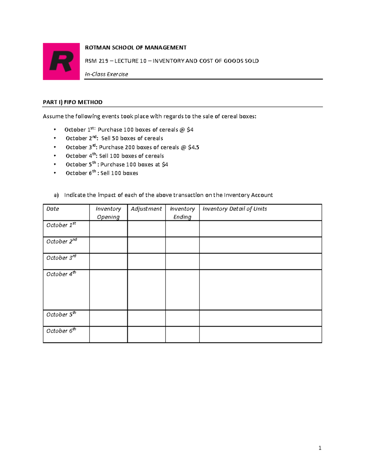 RSM 219 - FALL 2022 - Class 10 (CH6) - Inventory and Cost of Goods Sold ...
