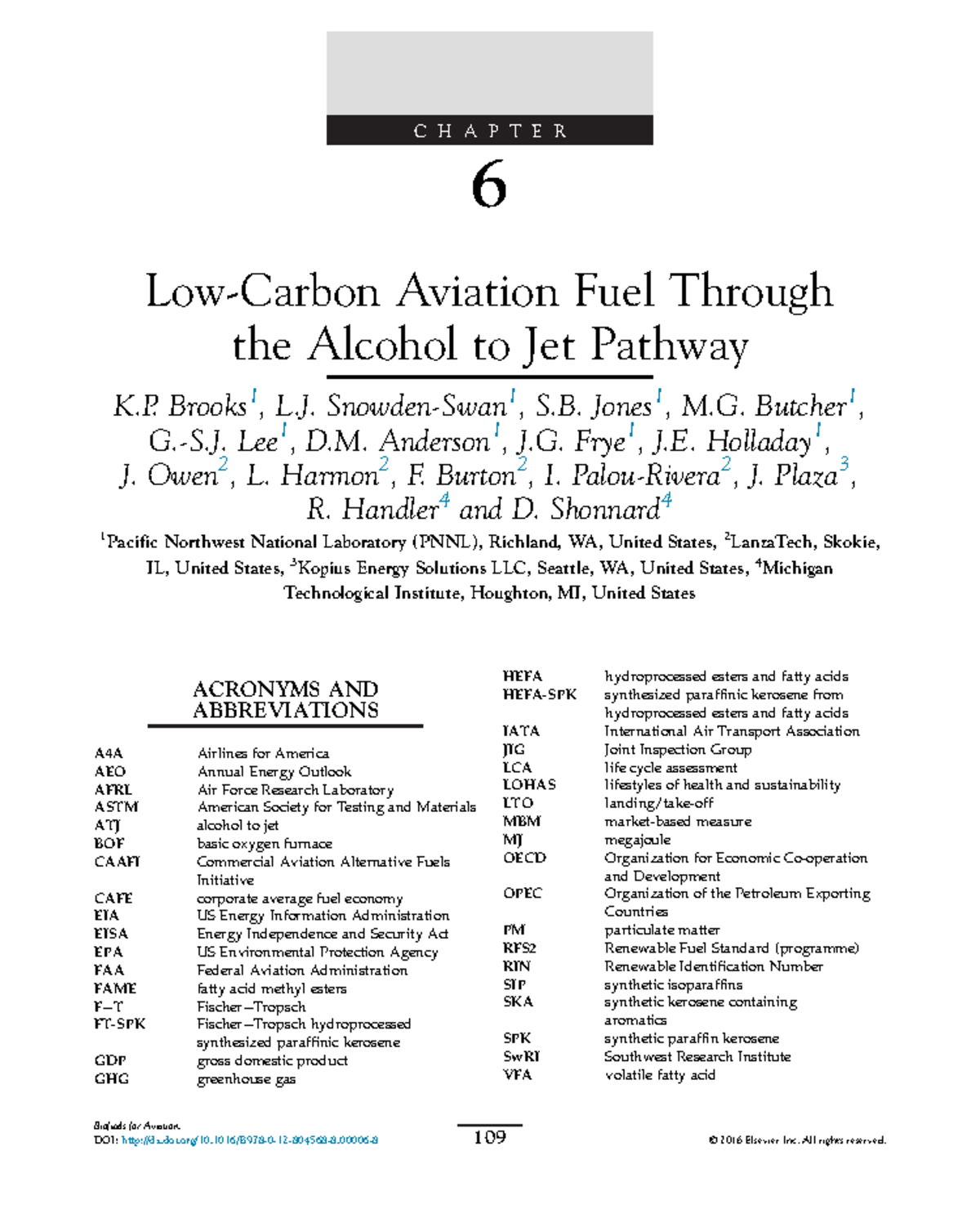 Aviation Fuel Production: Alcohol to Jet Pathway (Chapter 6) - Studocu