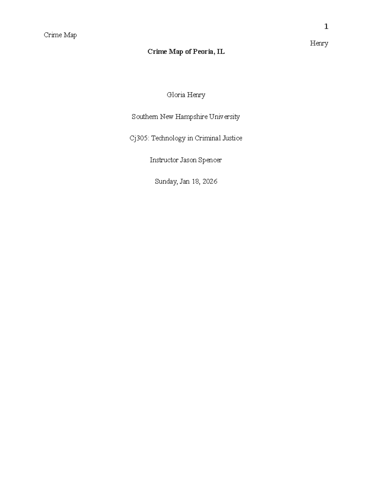 Cj305: Crime Map Analysis of Peoria, IL and Resources - Studocu