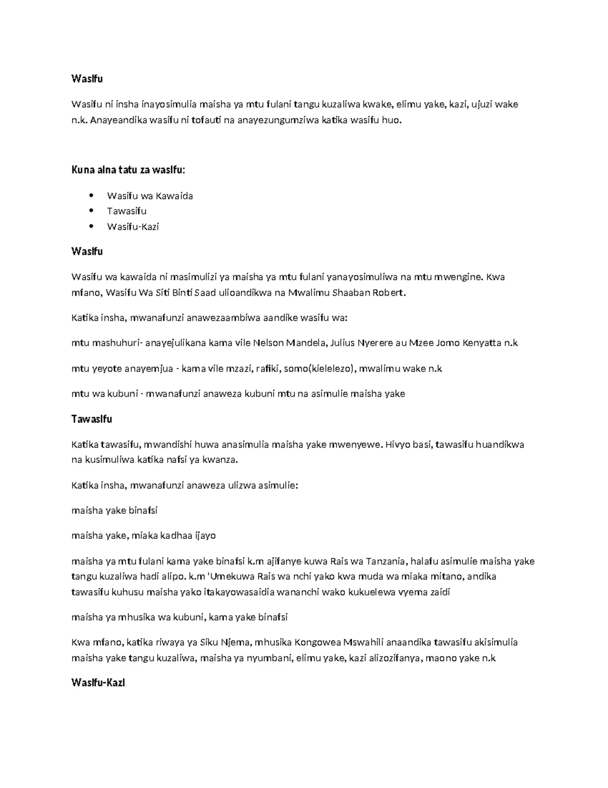 Ukoo 01 - Mifano na Maelezo ya Msamiati wa Ukoo na Nasaba - Studocu