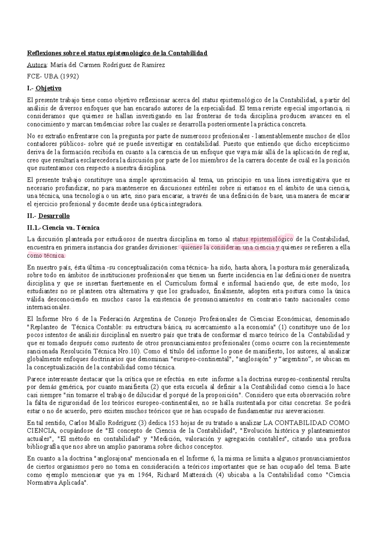 Reflexiones sobre el Status Epistemológico en Contabilidad - FCE UBA ...