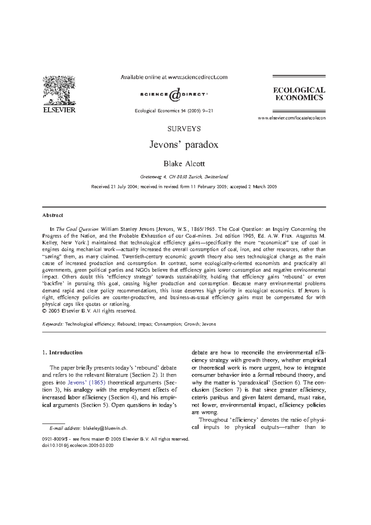 ARM2 - The Rebound Effect: Analyzing Jevons' Paradox in Ecological ...