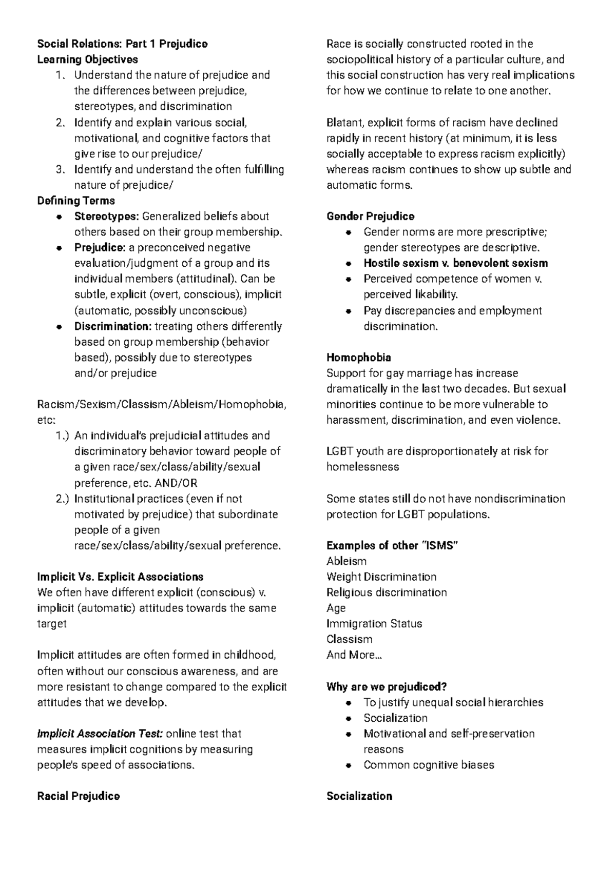 PSY120-1 Social Psychology: Understanding Prejudice and Social ...