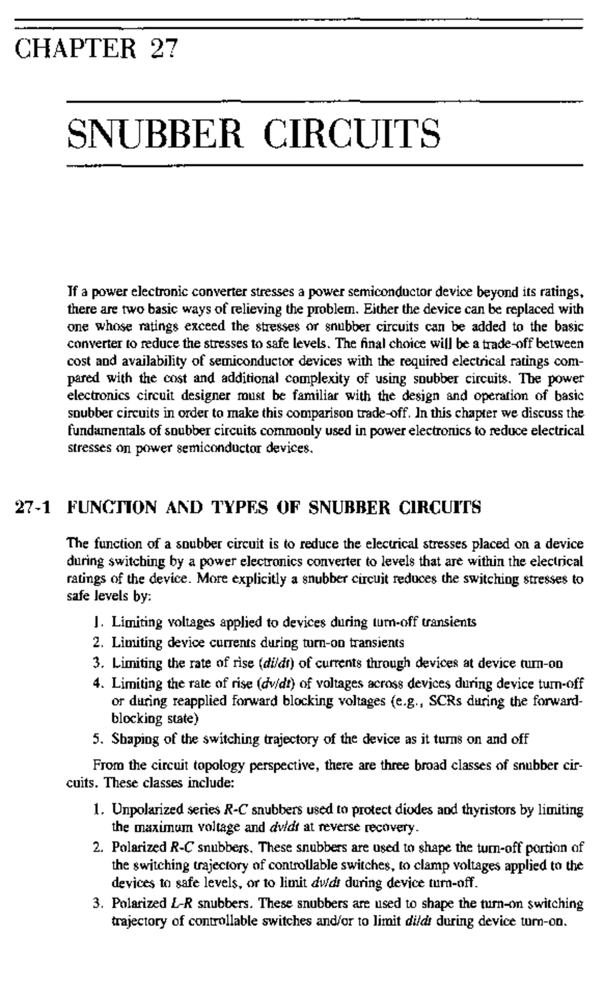 Power Electronics: Snubber Circuits Overview [688-808] - Studocu