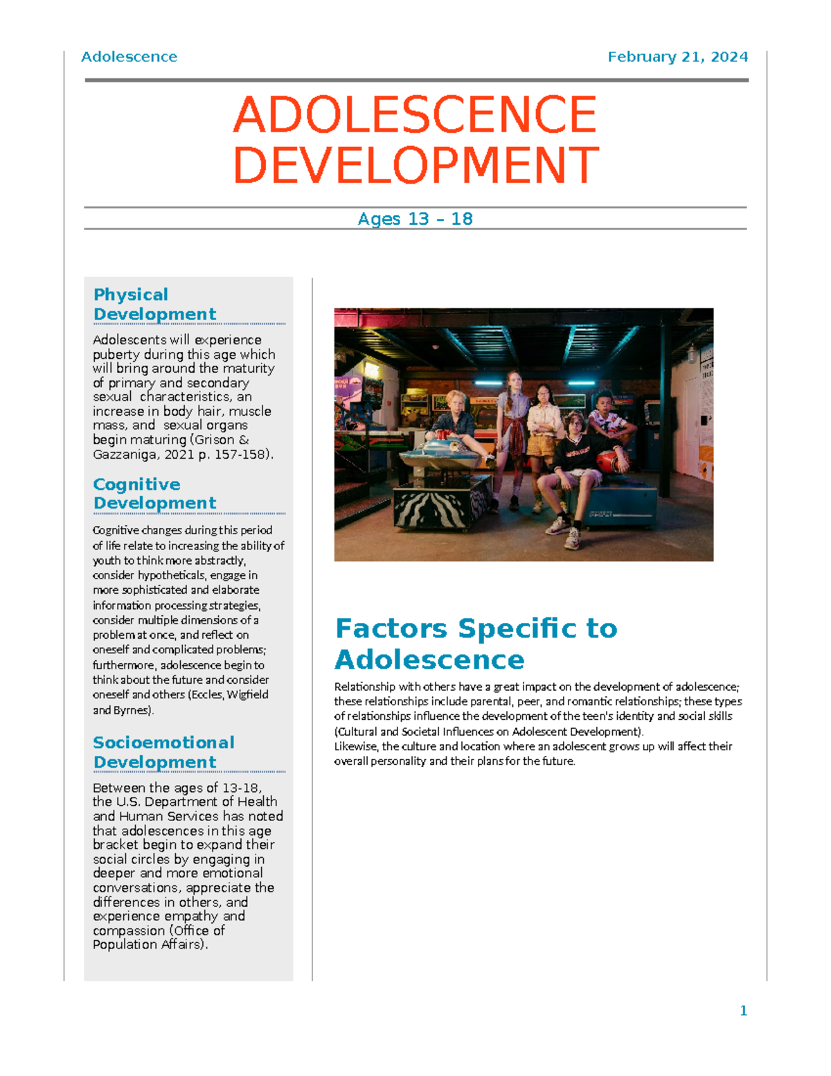 PSY102 - Adolescent Development Overview Newsletter (Feb 2024) - Studocu