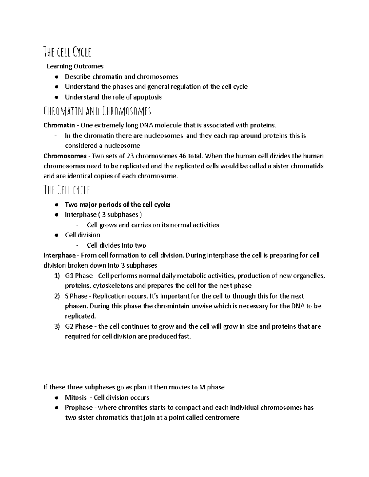 The Cell Cycle - These notes help you remember the cell body and it's ...