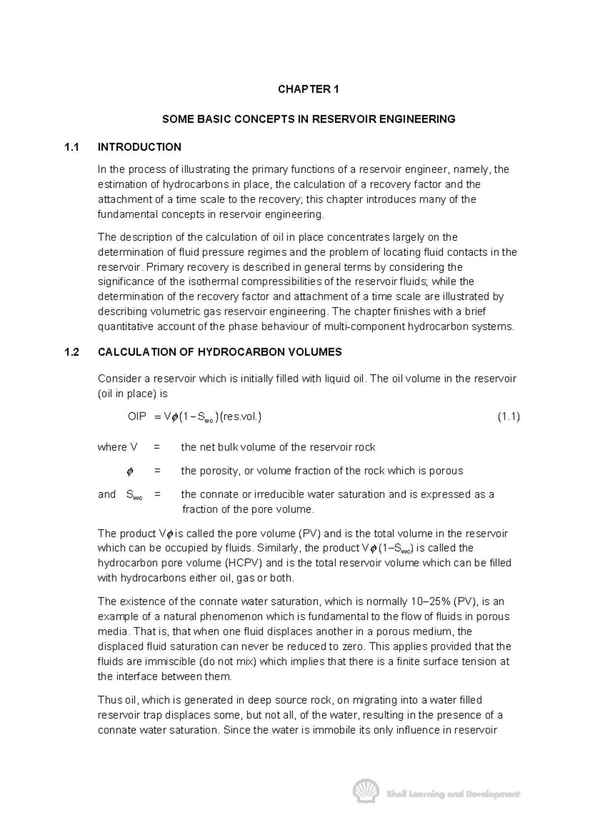 Fundamental Concepts in Reservoir Engineering: Chapter 1 Insights - Studocu