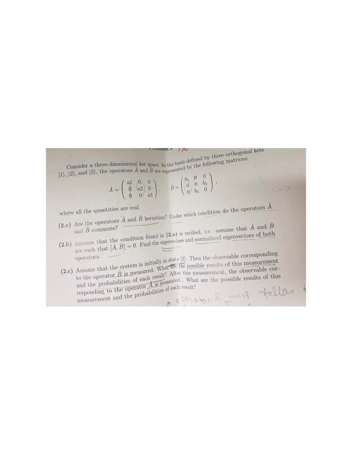 2 - Midterm Exam: Orthogonal Matrices and Hermitian Operators - Studocu