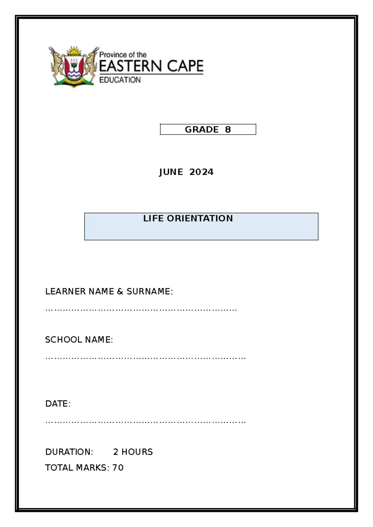 LO GR10 Notes TERM 3 2021 - EDEN THS LIFE ORIENTATION GRADE 10 CLASS ...