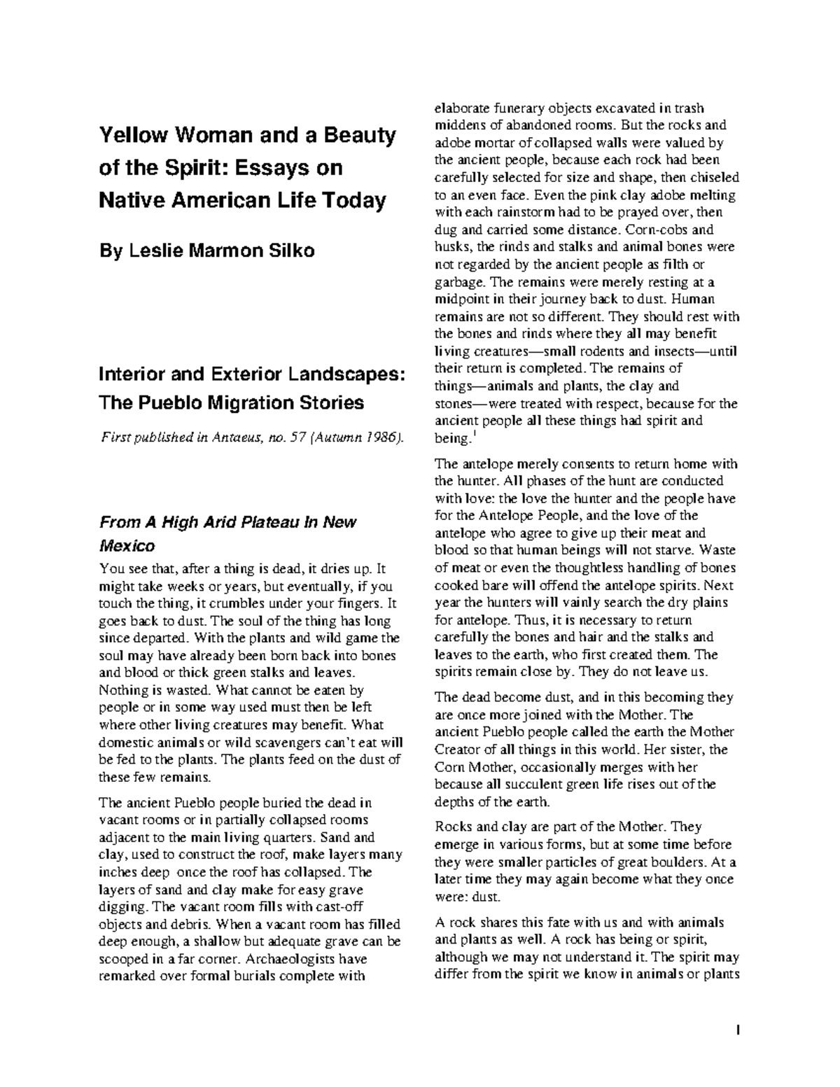 Pueblo Migration Stories: Reflections on Landscapes and Identity - Studocu