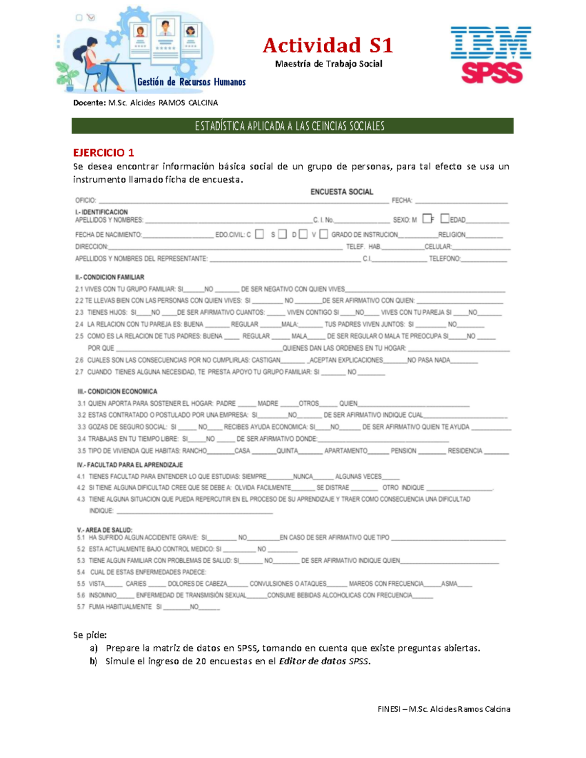 Actividad S1: Estadística Aplicada en Trabajo Social - M.Sc. Alcides ...