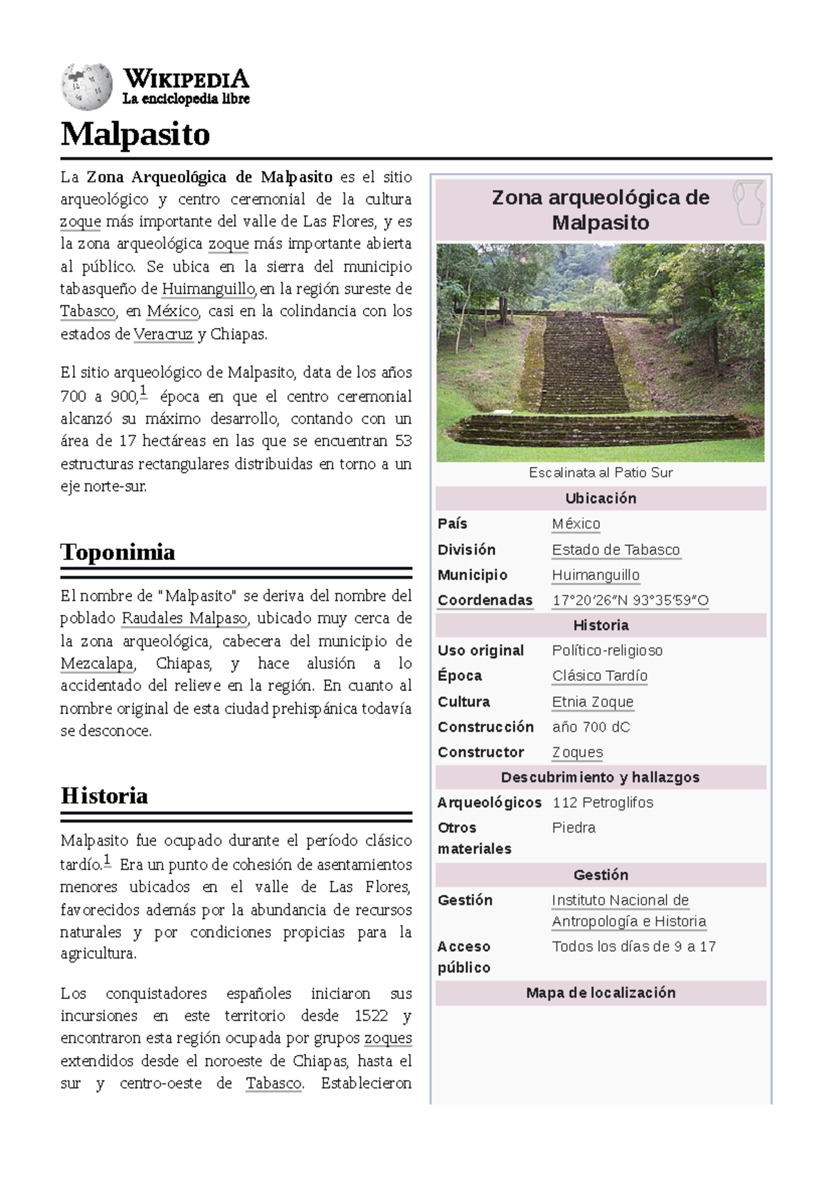 Malpasito - kkklllñññ - Zona arqueológica de Malpasito Escalinata al ...