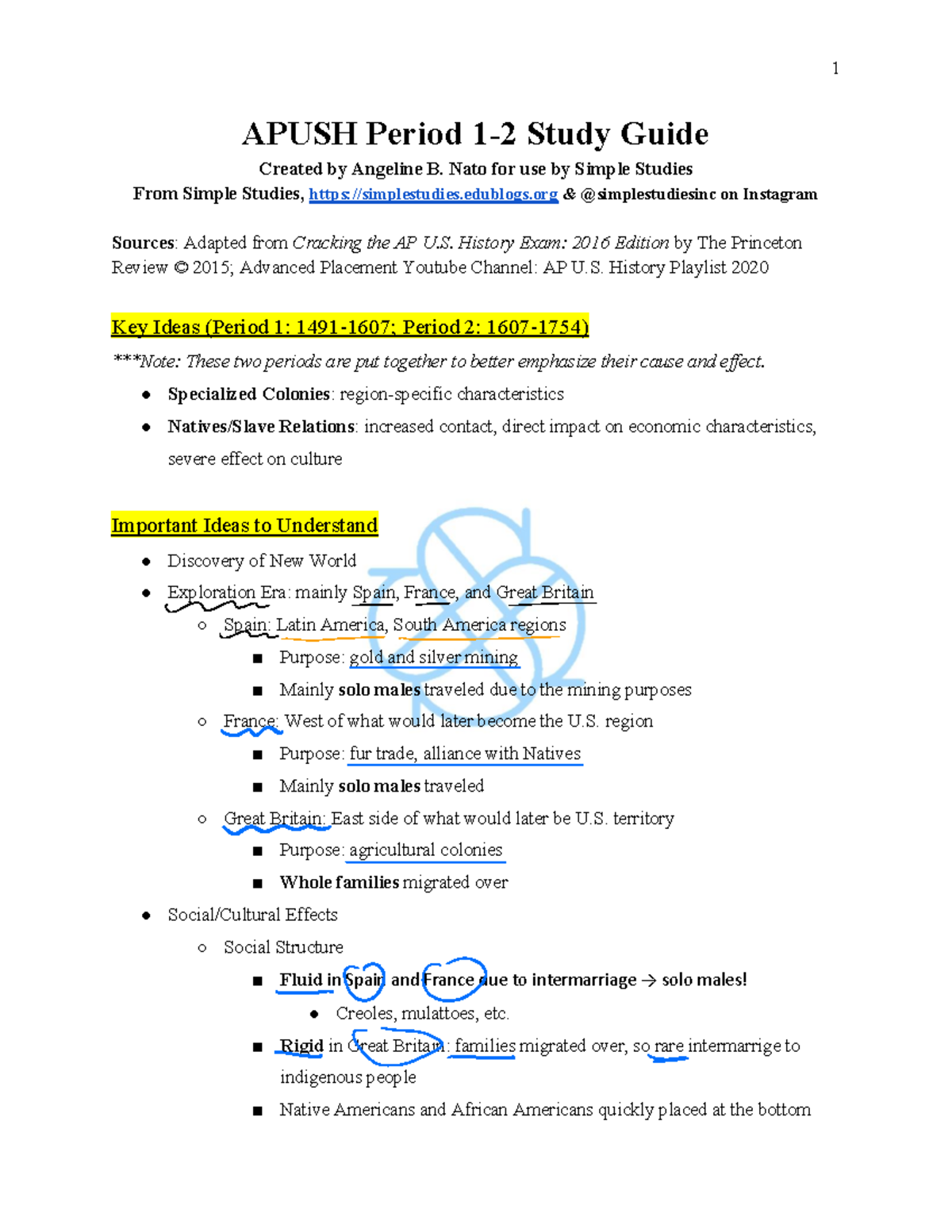 APUSH Periods 1-2 Study Guide: Key Concepts & Important Terms - Studocu