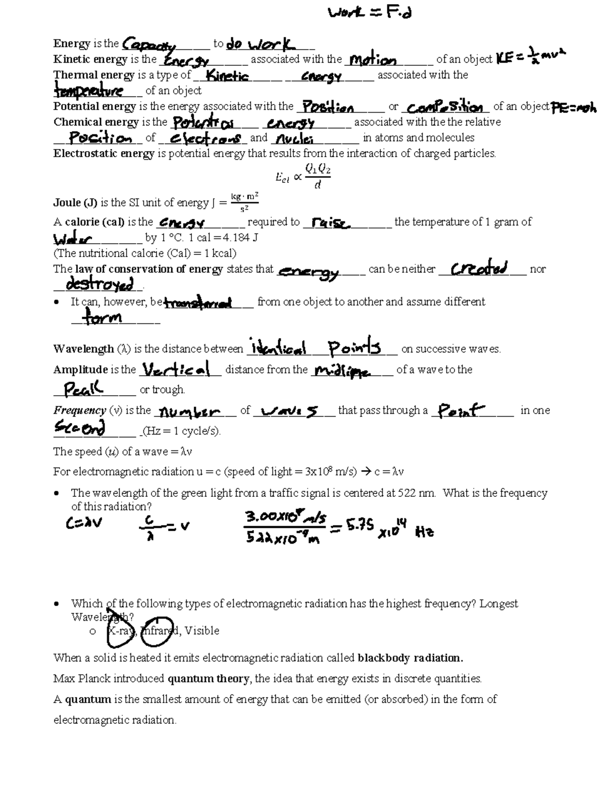 Physics Energy and Quantum Mechanics Overview (PHYS101) - Studocu