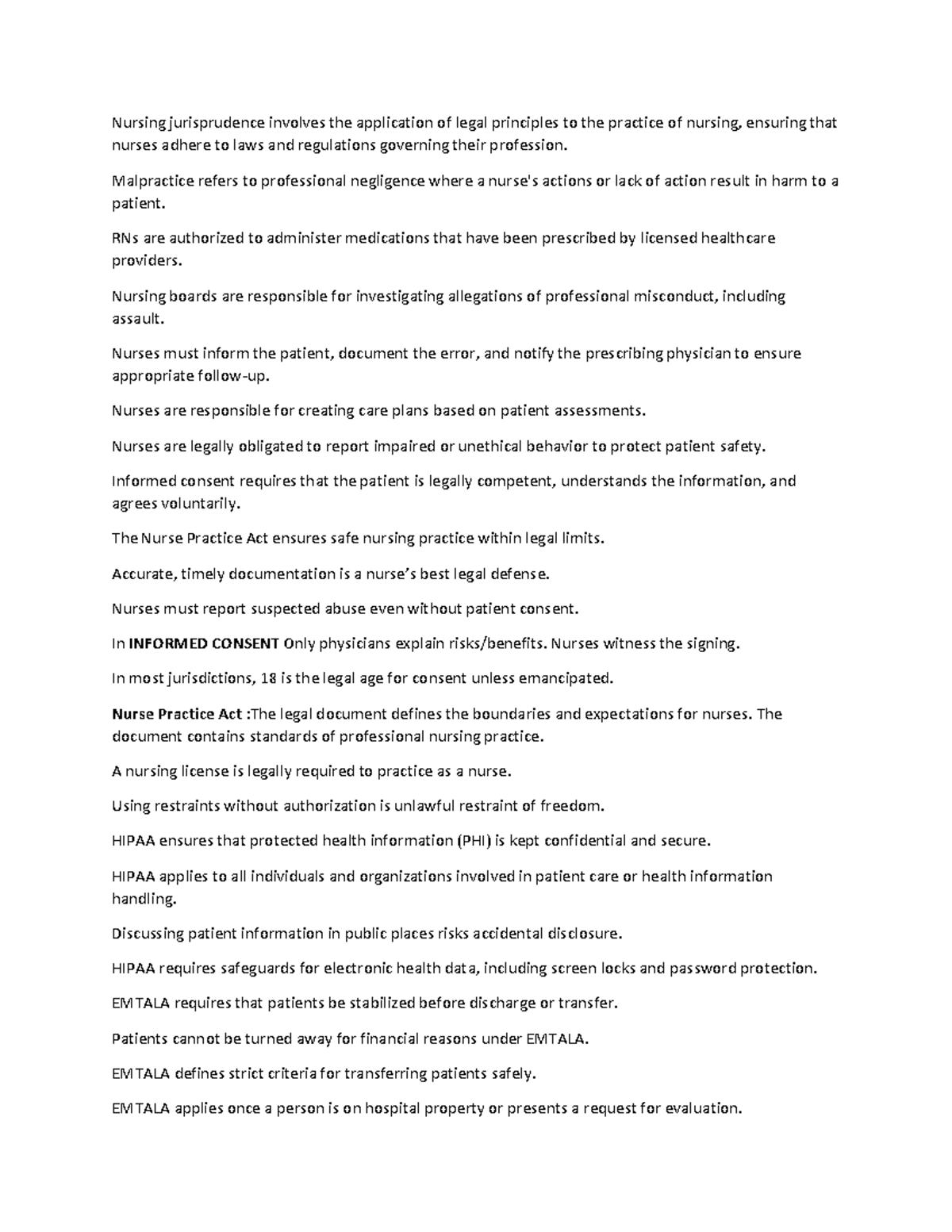 Nursing Jurisprudence & Bioethics: Key Legal Principles for RNs - Studocu