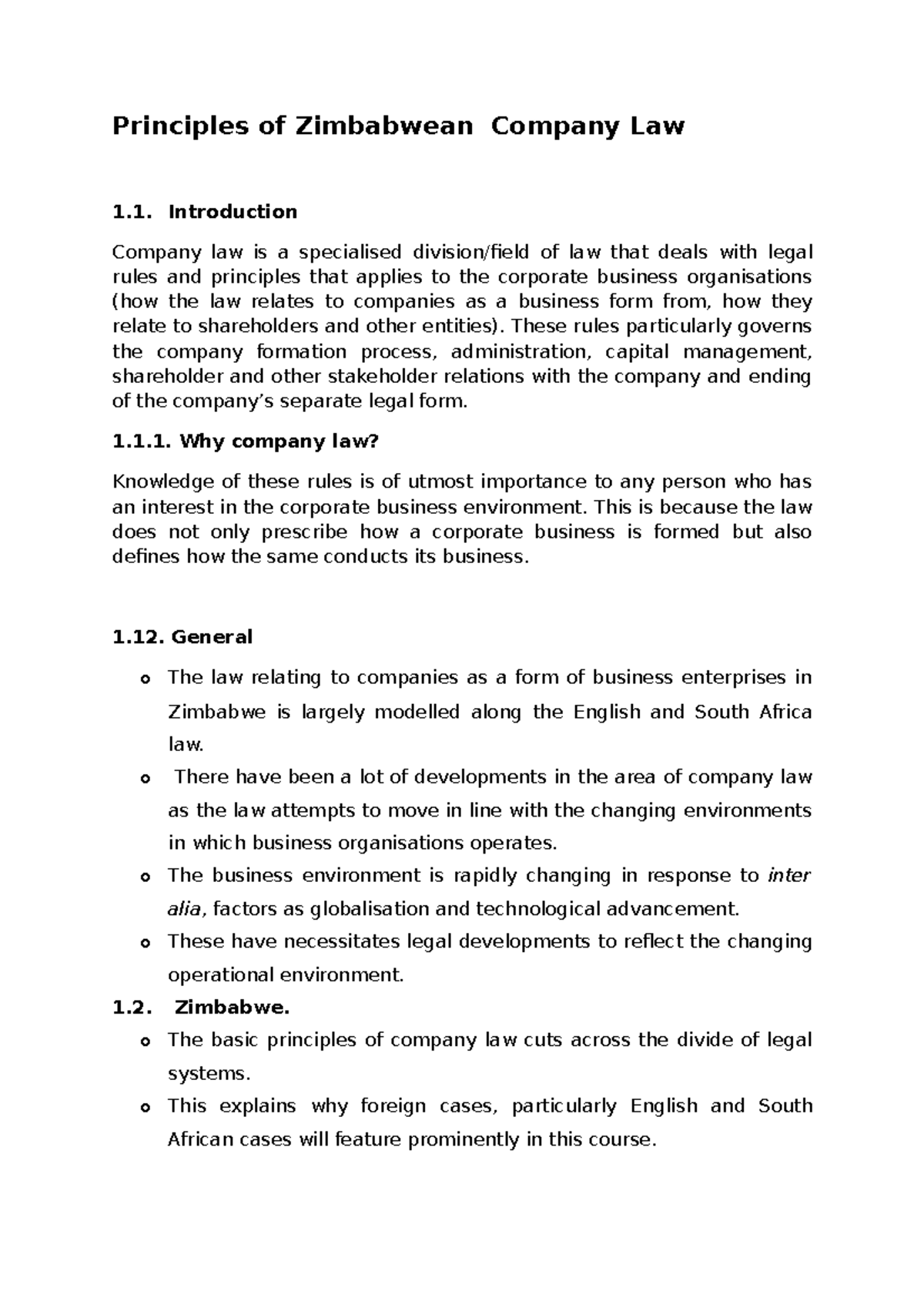 "ZIM310: Intro to Company Law - Key Principles & Registration Process ...