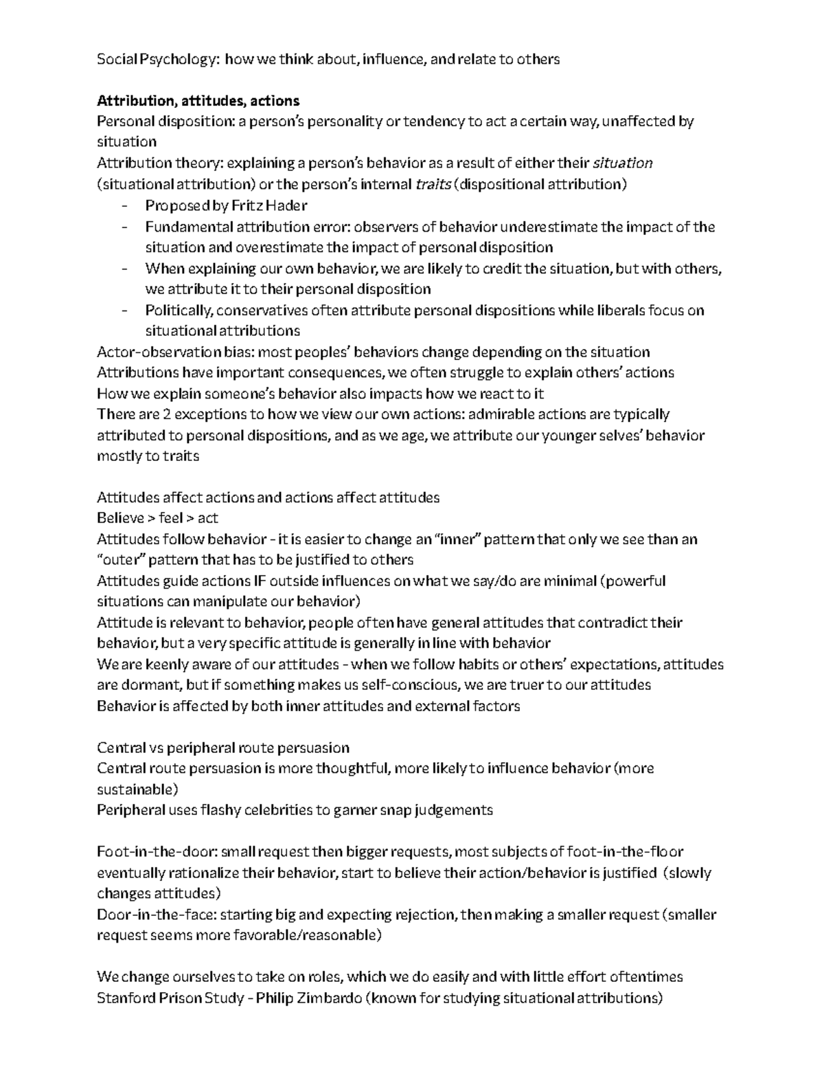 AP Psych Unit 14: Social Psychology Insights on Behavior and Attitudes ...