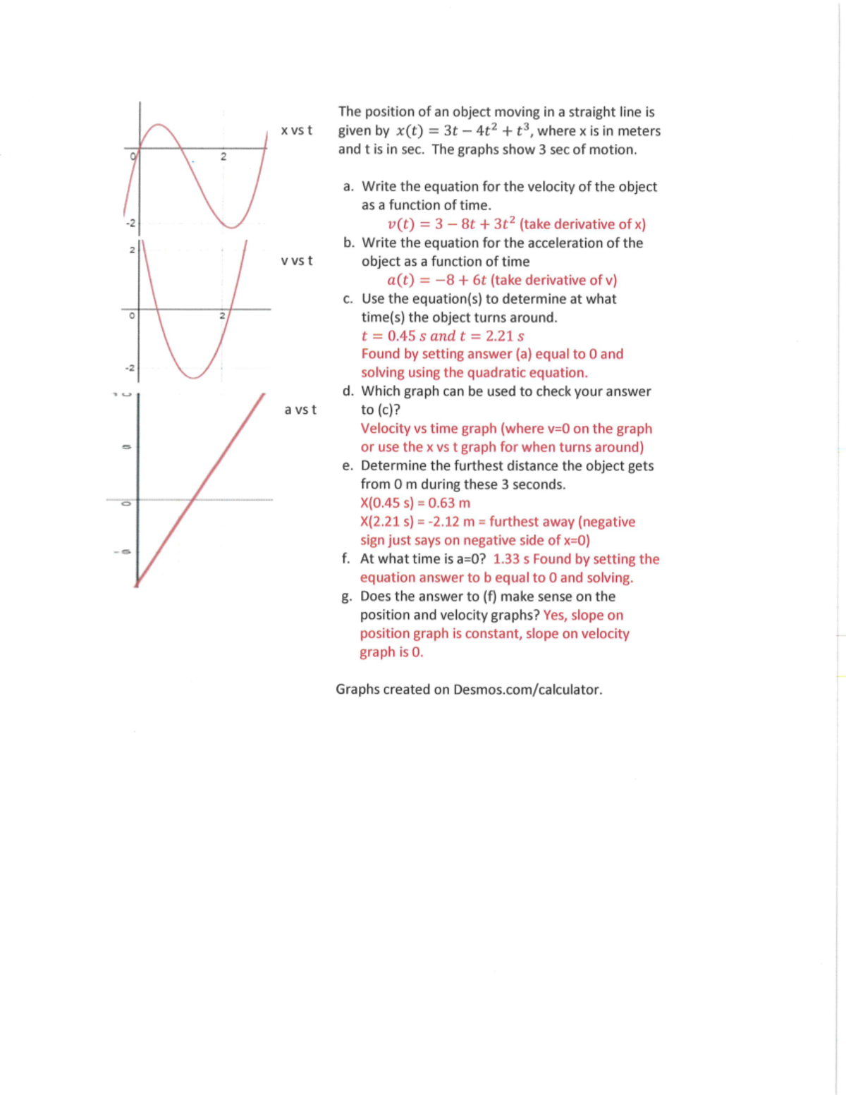 Kinematics Problems with Solutions for January 15 Exam - Studocu