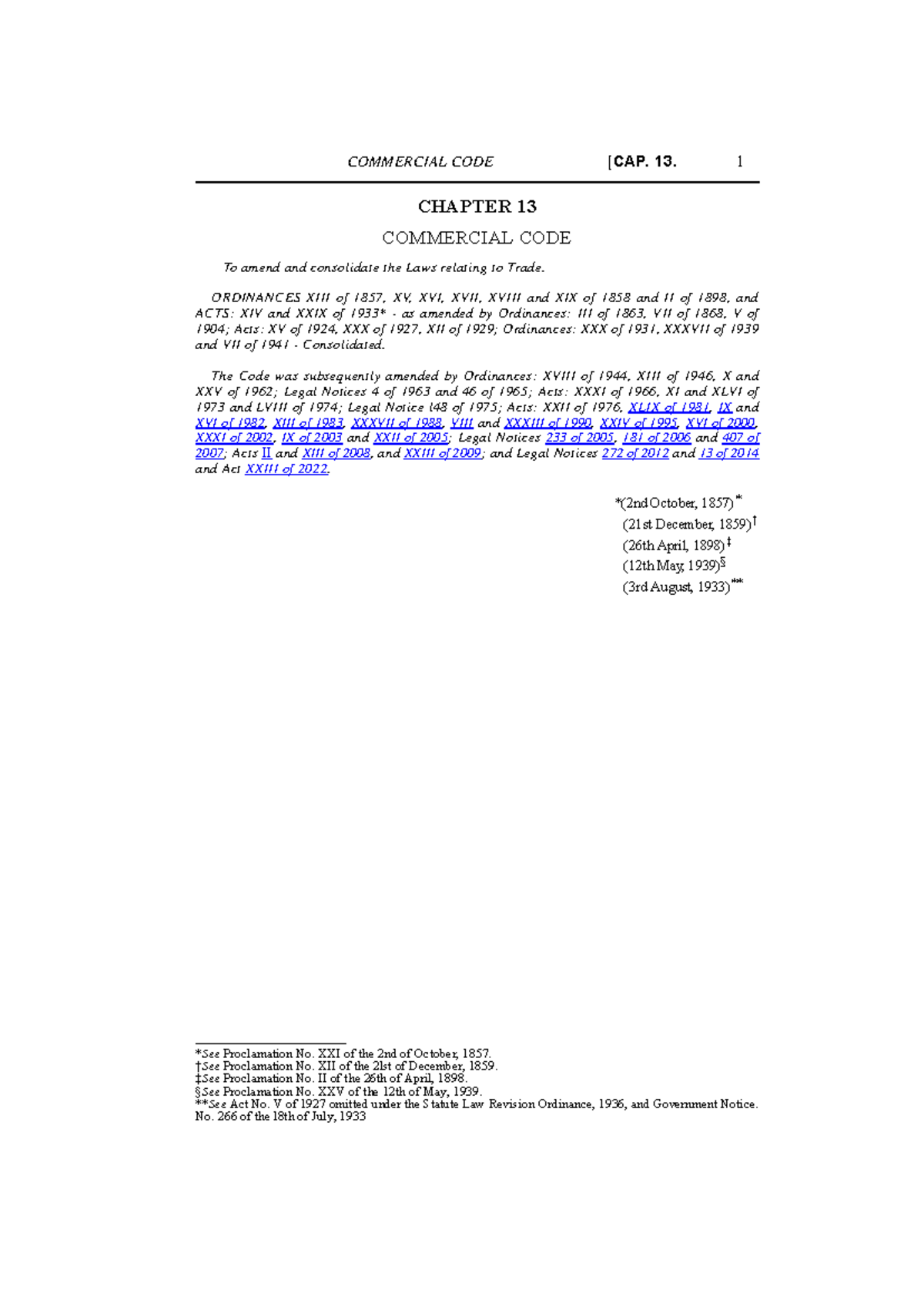 Chapter 13: Consolidated Commercial Code Overview and Amendments - Studocu