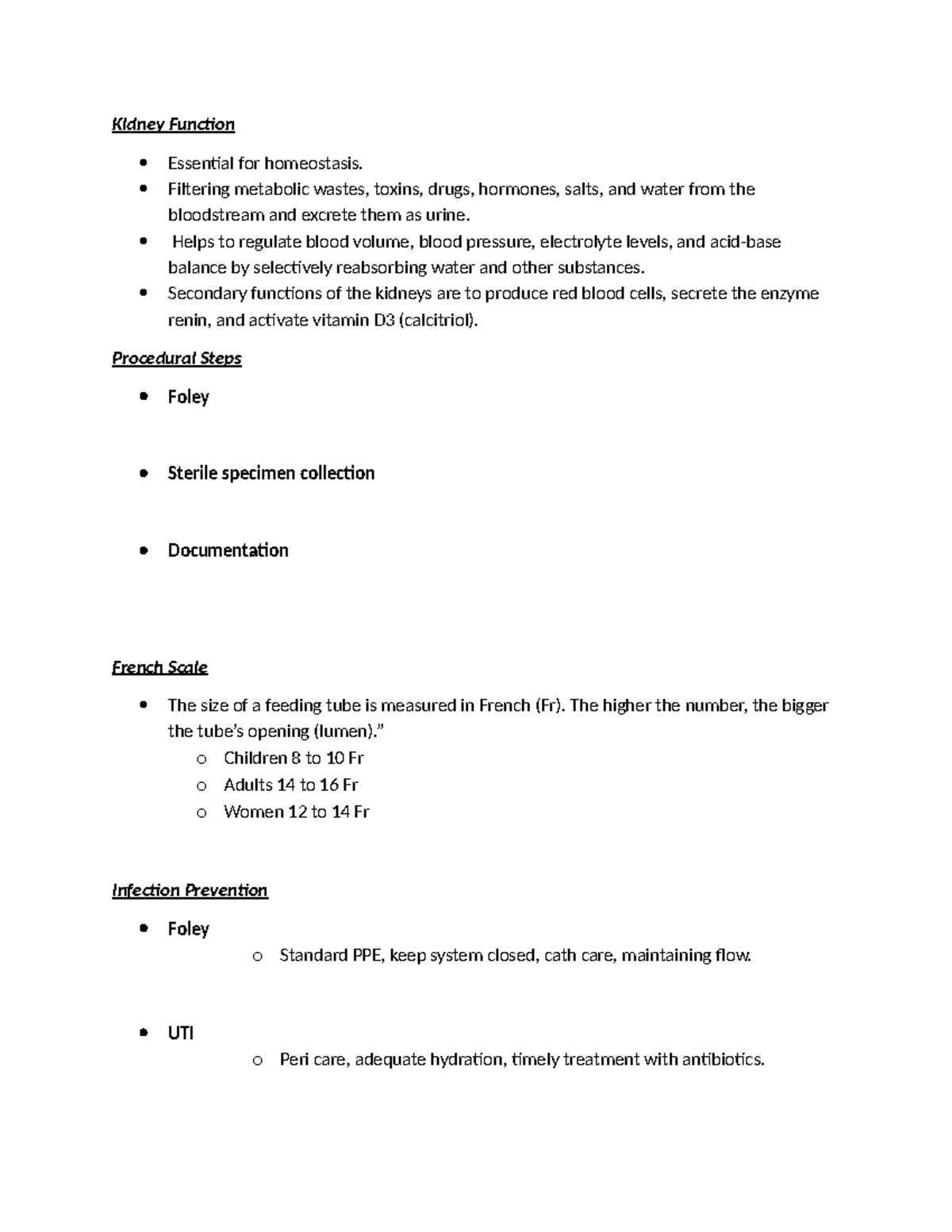 Comprehensive Overview of Kidney Function & Urinary Management (NUR 101 ...