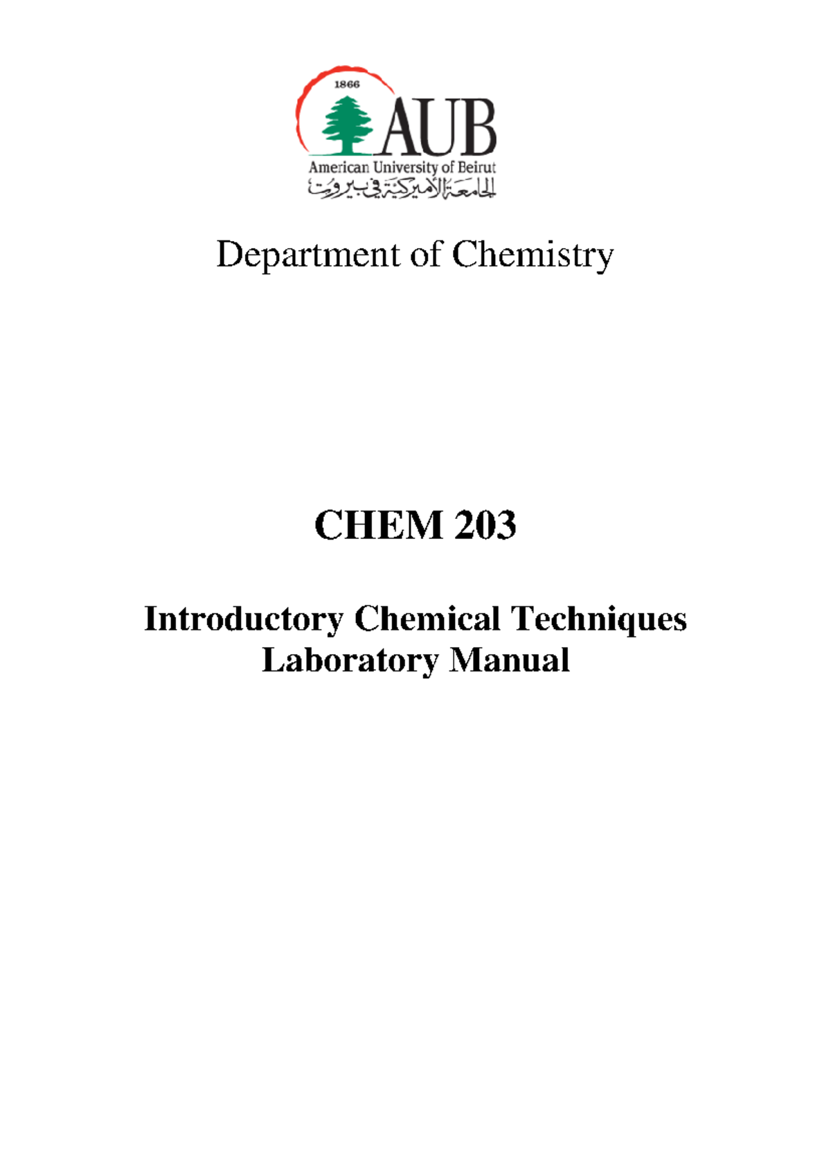 **CHEM 203 Lab Manual: Essential Techniques & Safety Guidelines** - Studocu