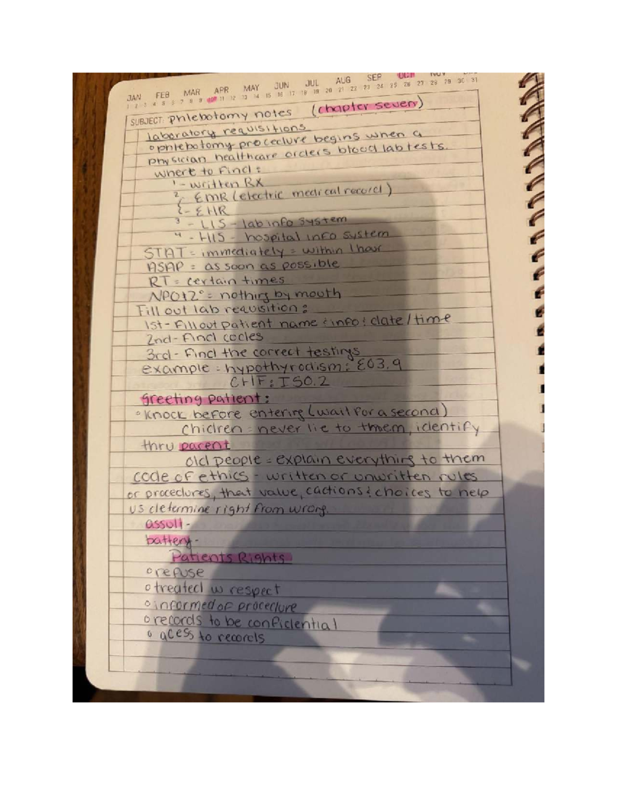 ABC123 Final Exam Study Guide: Phlebotomy Notes (Chapter 7) - Studocu