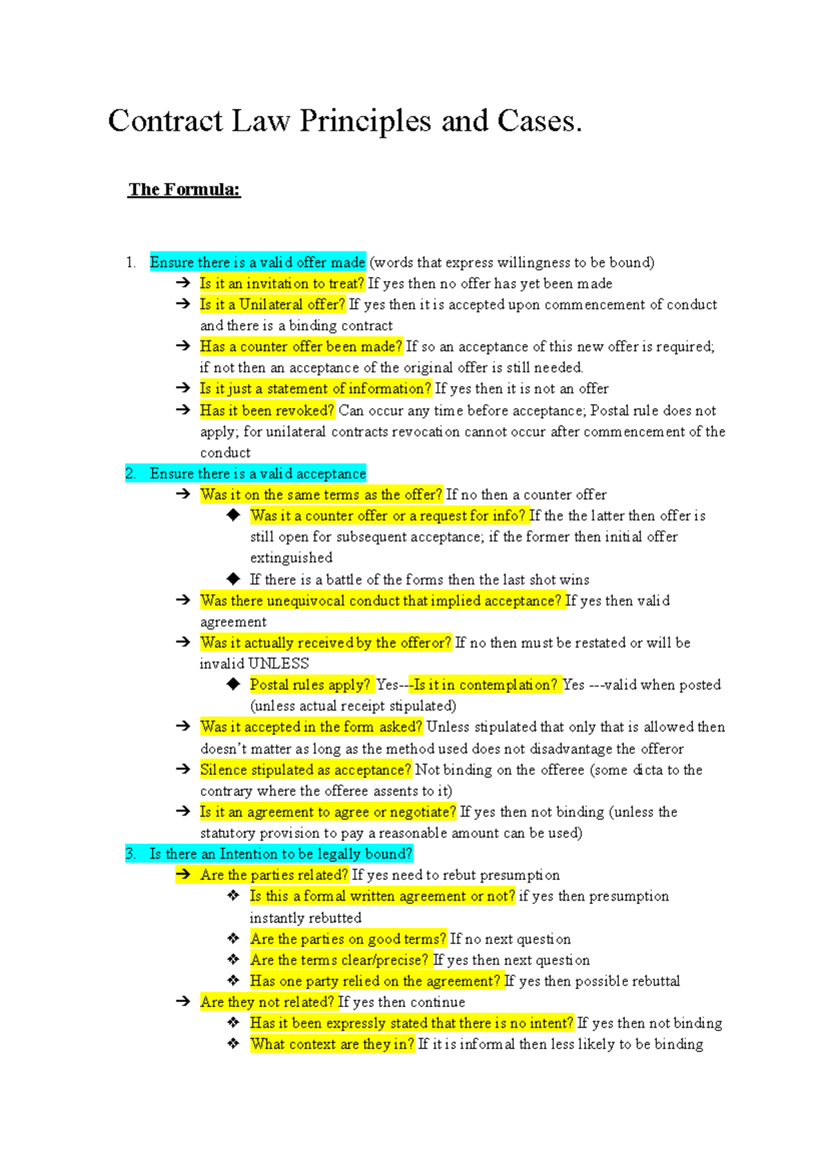 Contract Law Principles & Cases: Key Concepts & Analysis - Studocu
