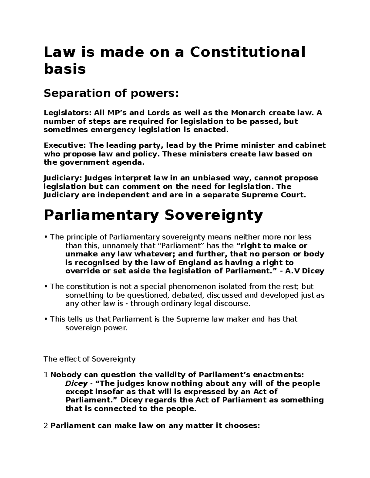 Law Making in the UK: A Summary of Legislative Processes and Principles ...