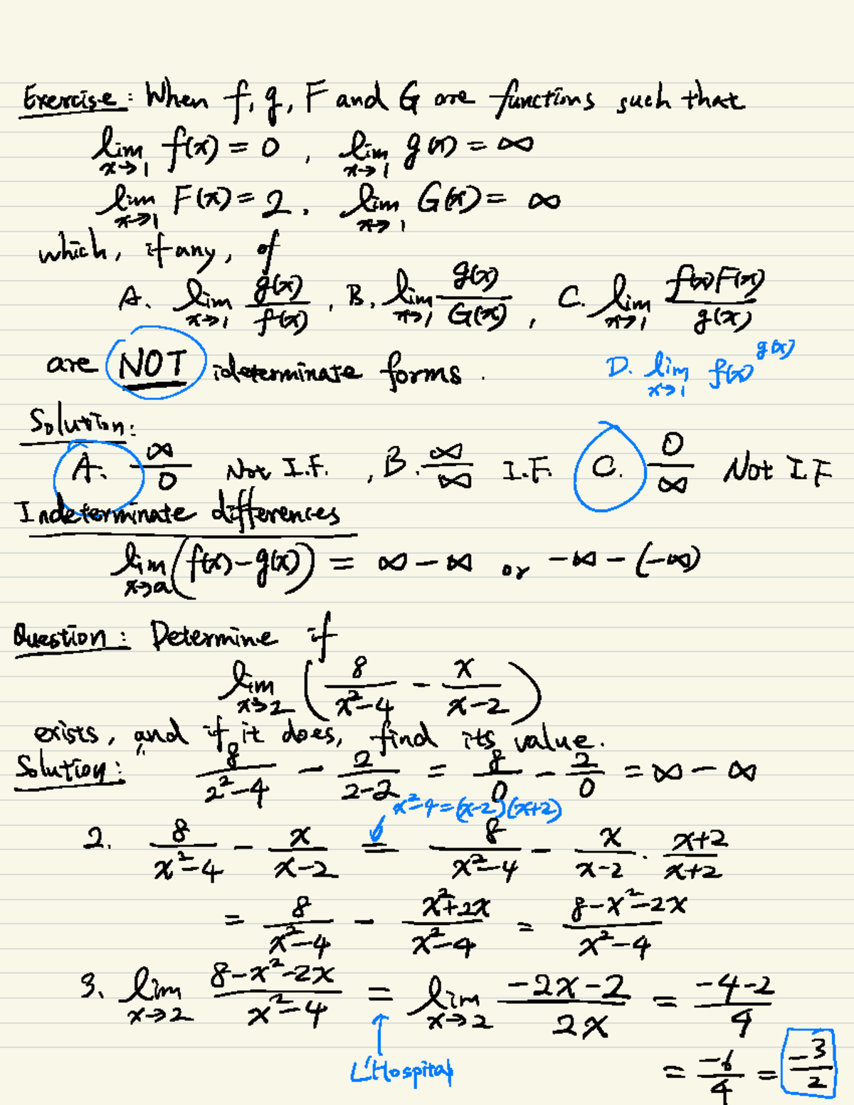 Section 4 - Indeterminate Forms and L'Hospital's Rule - Exercise When ...
