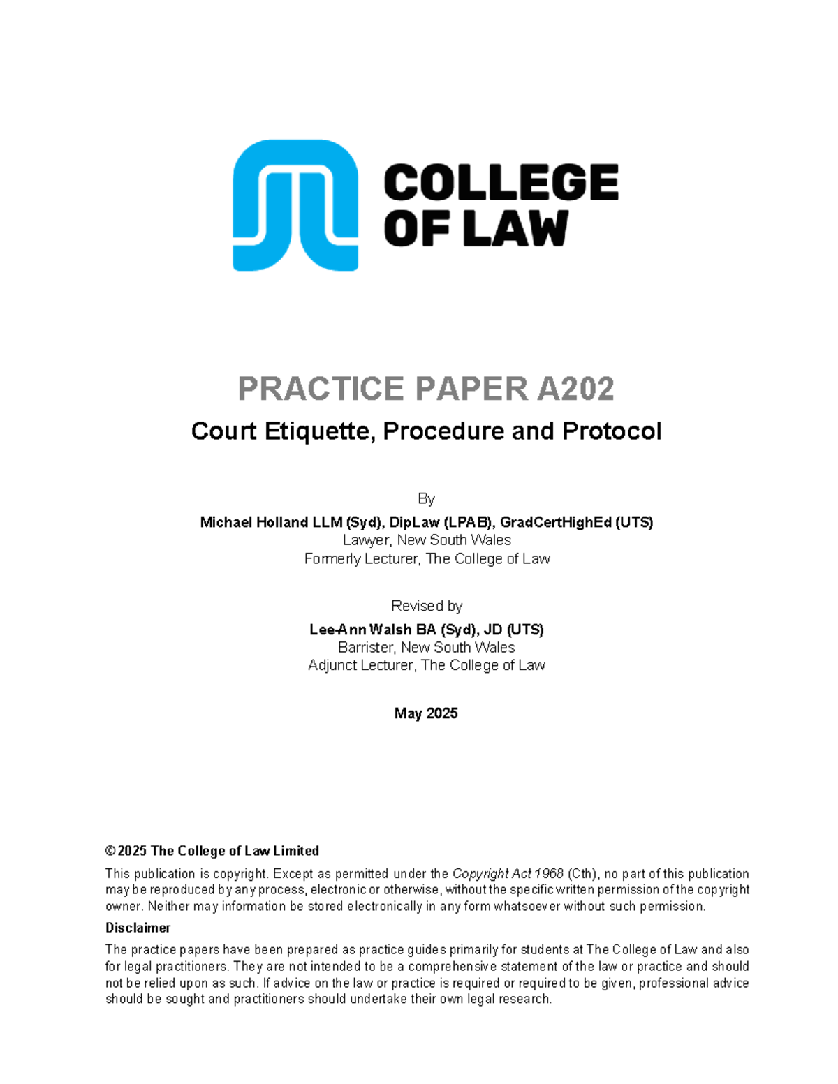 Practice Paper A202: Court Etiquette, Procedure & Protocol Guide - Studocu