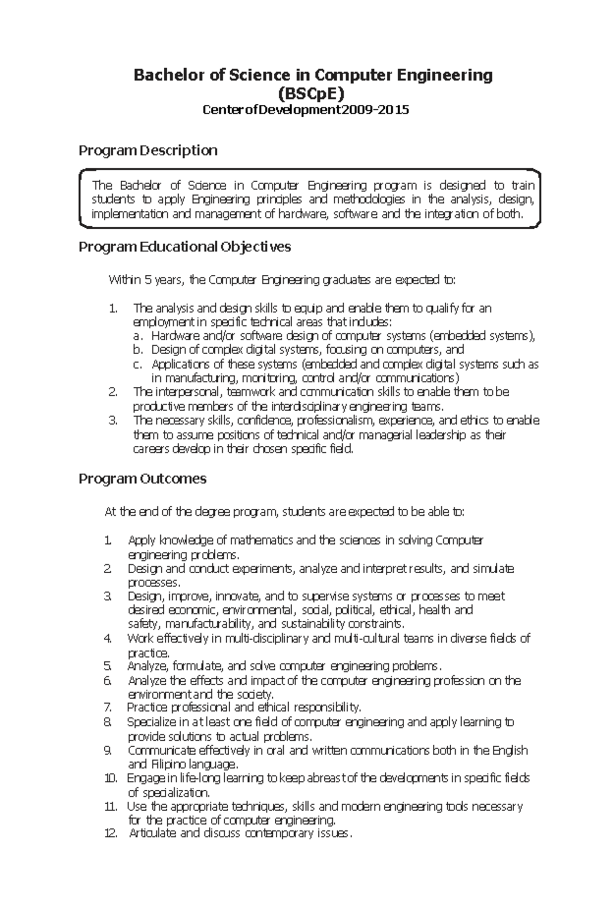 Bachelor of Science in Computer Engineering (BSCpE) Comprehensive Guide ...