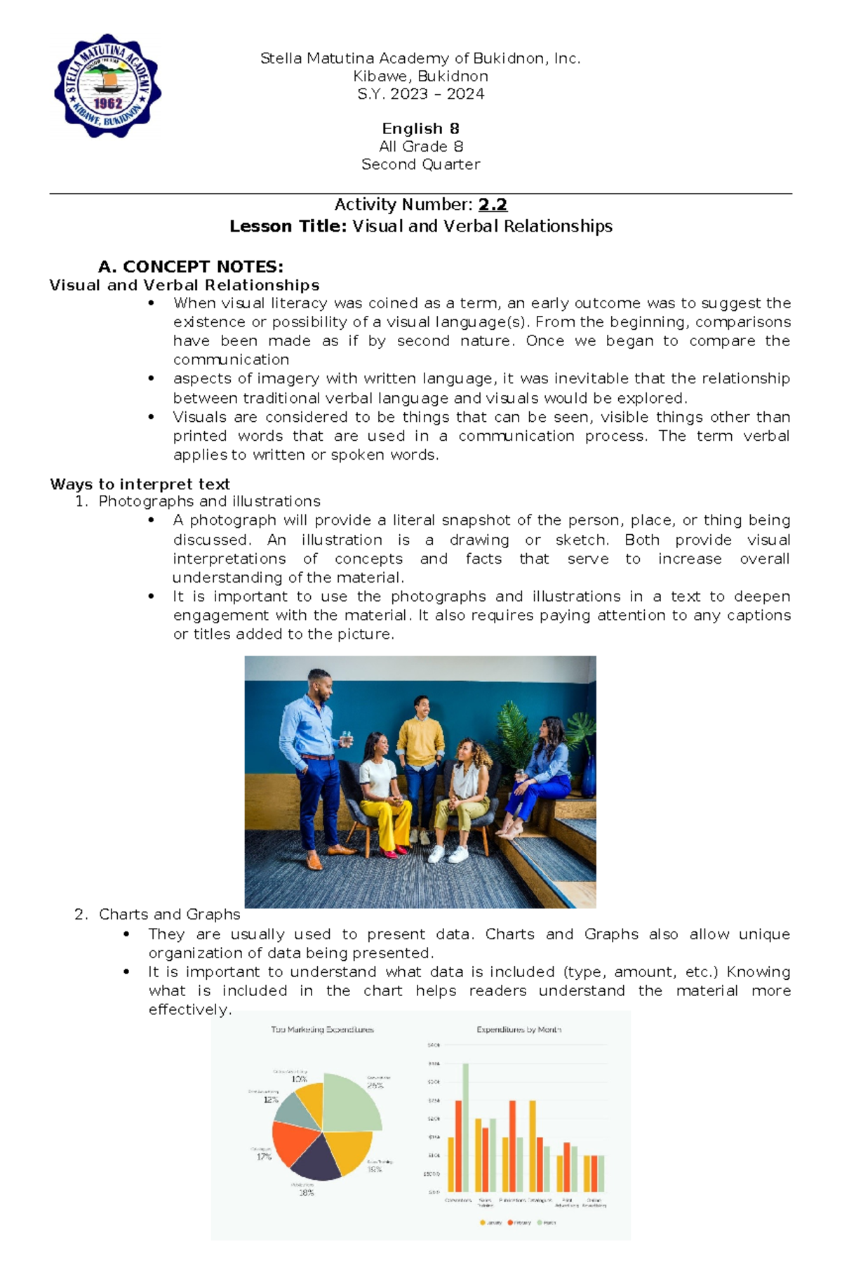 English 8 - Lesson 2.2 Handout - Stella Matutina Academy of Bukidnon ...