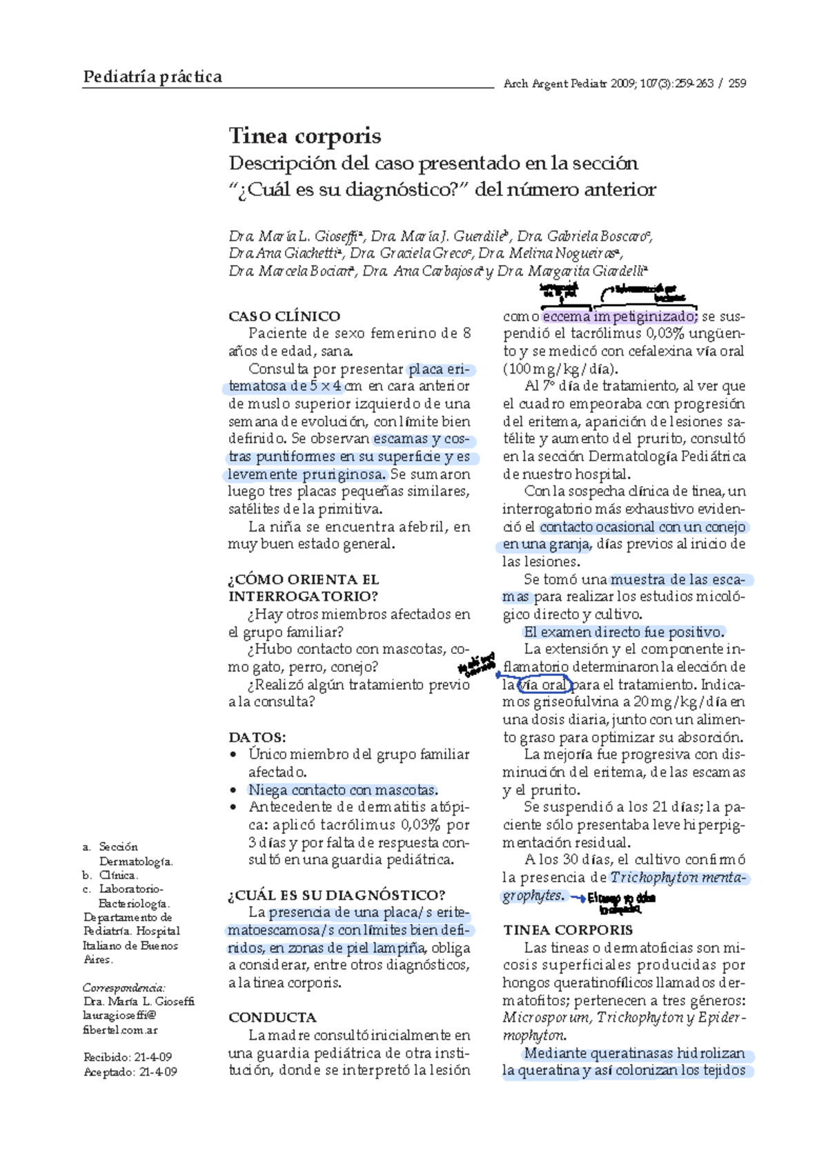 Casos Clínicos de Tinea Corporis en Pediatría: Diagnóstico y ...