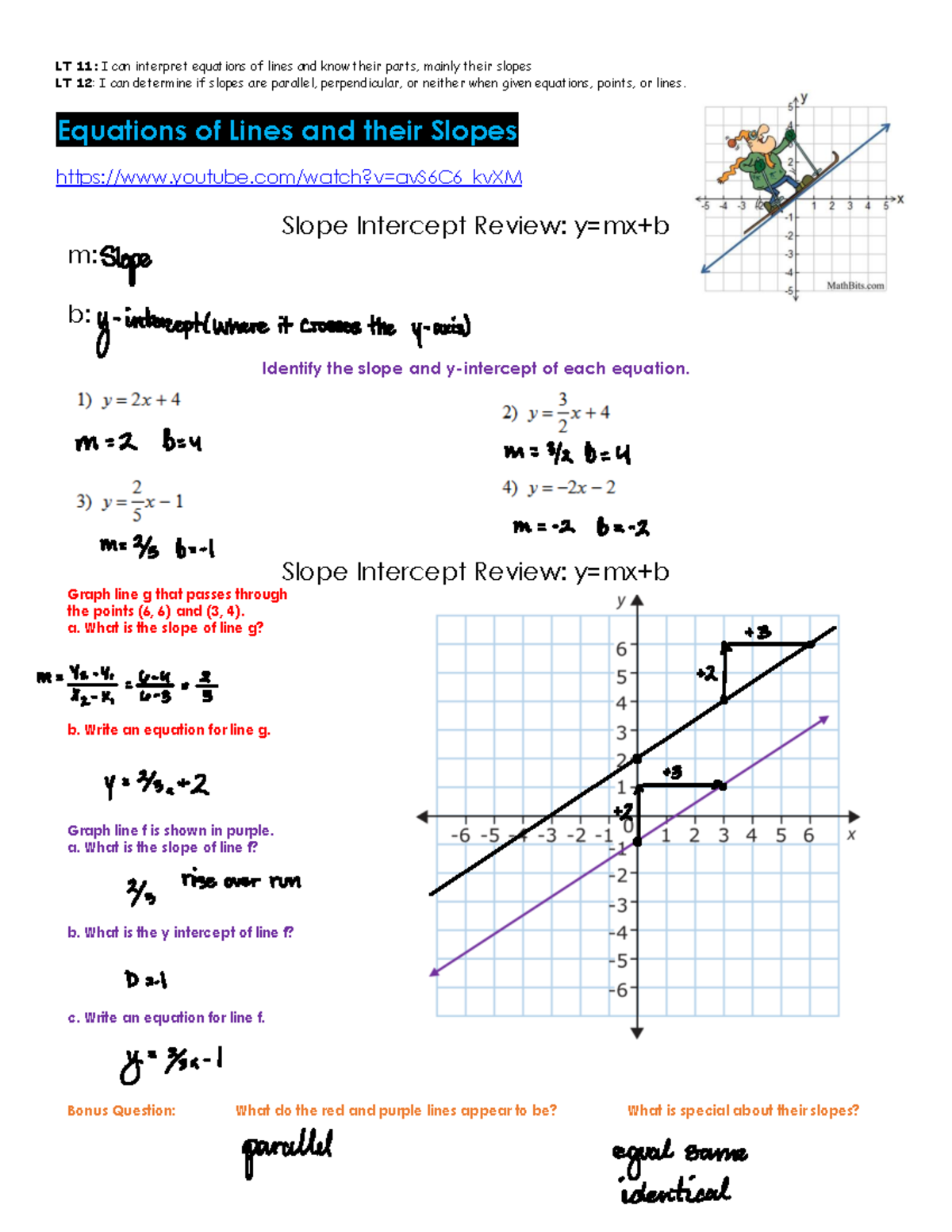 Unit 3 (3.7-3.8) Notes: Understanding Lines and Their Slopes - Studocu