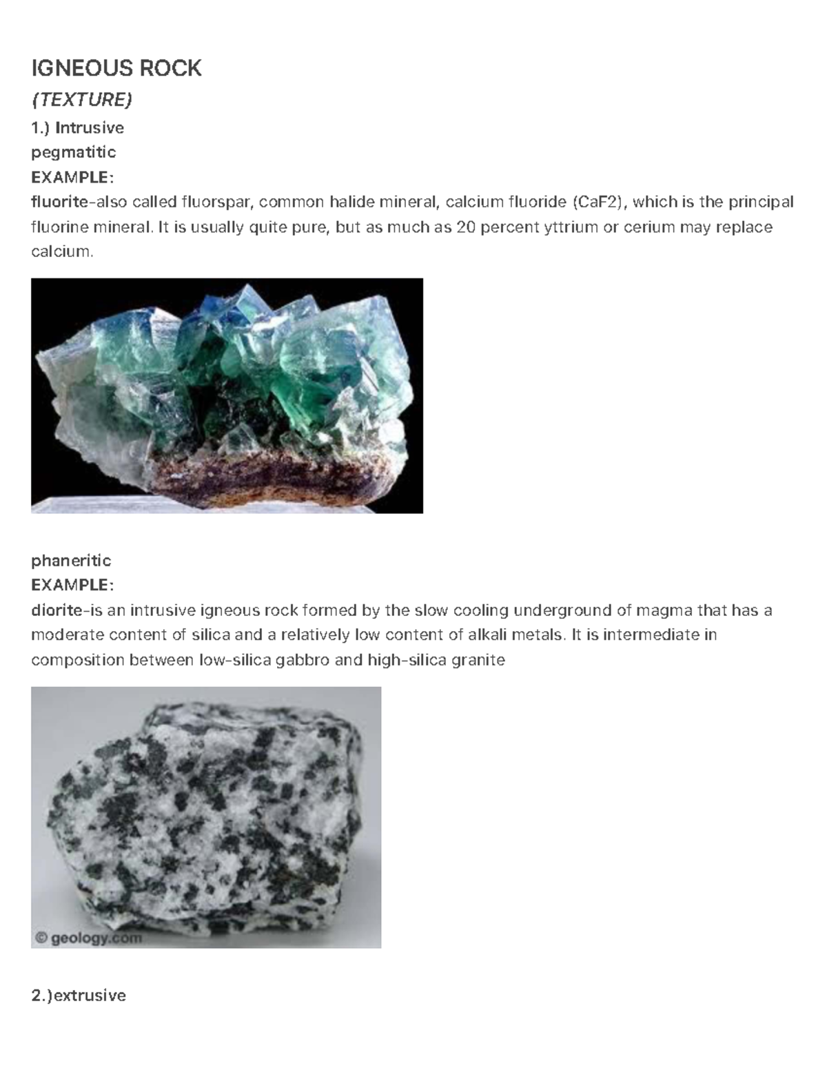 Igneous Rock Textures Review: Intrusive & Extrusive Types - Studocu