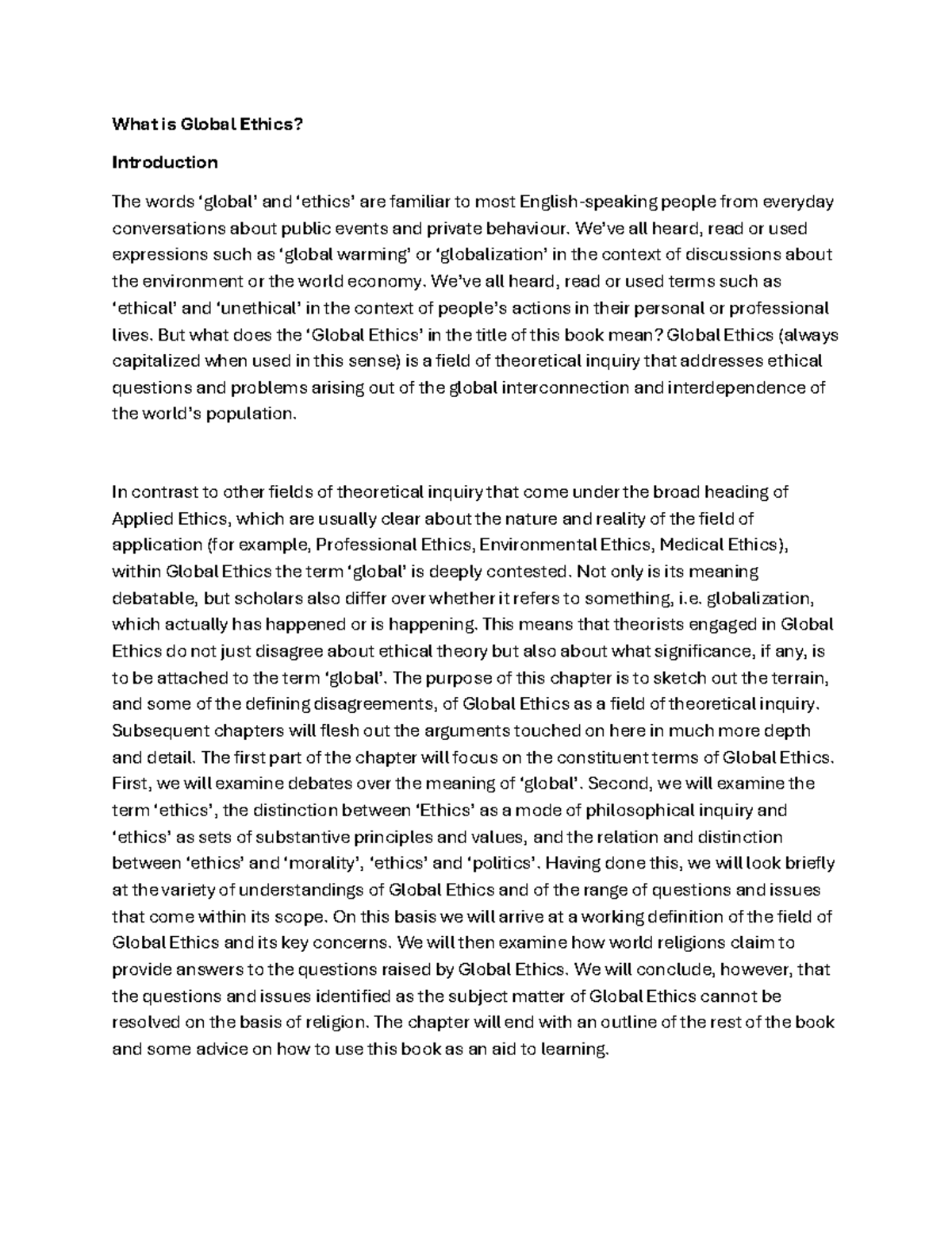 Global Ethics: Exploring Concepts, Debates, and Applications - What is ...