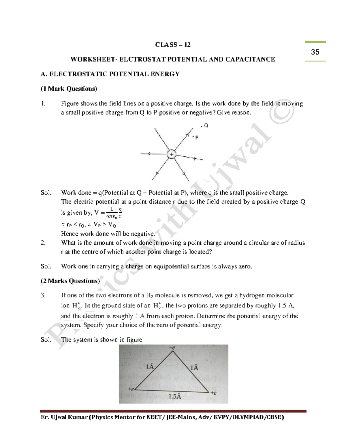 CLASS 12 PHYSICS: ELECTROSTATICS REVISION NOTES - Studocu