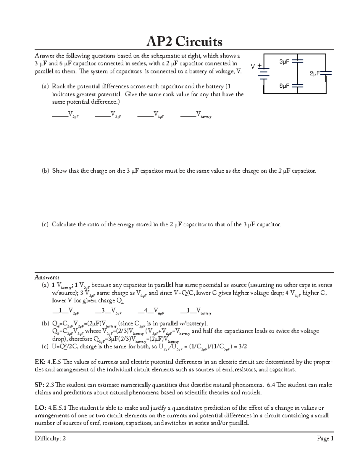 AP2 Circuits - Exam Prep for Capacitor and Circuit Analysis - Studocu